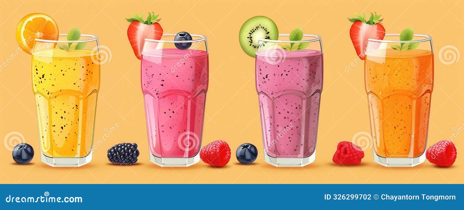 Smoothie Flat Design Side View Garden Brunch Animation Complementary ...