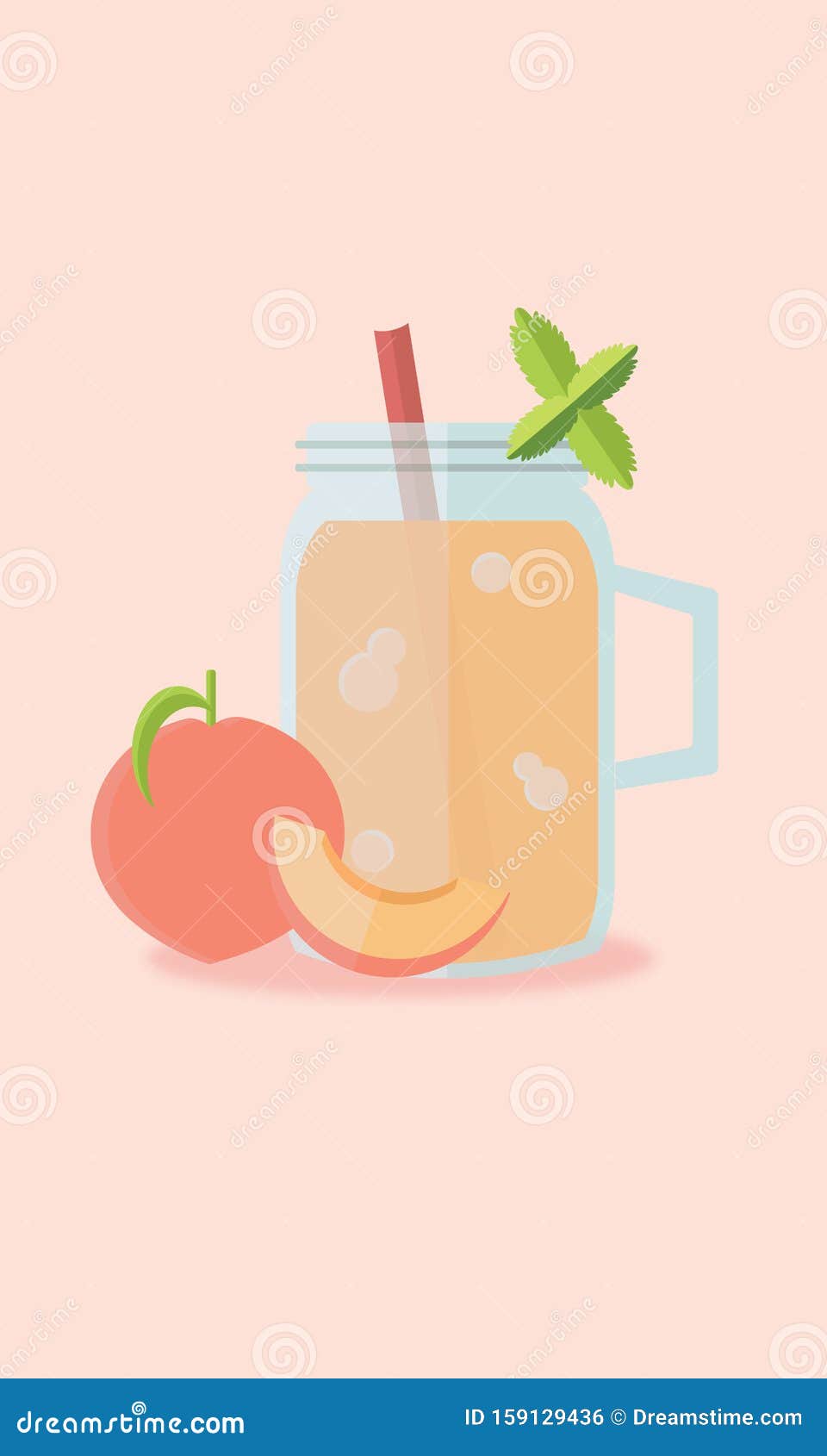 Cartoon Juice Smoothie Flat Design Illustration Stock Illustration ...