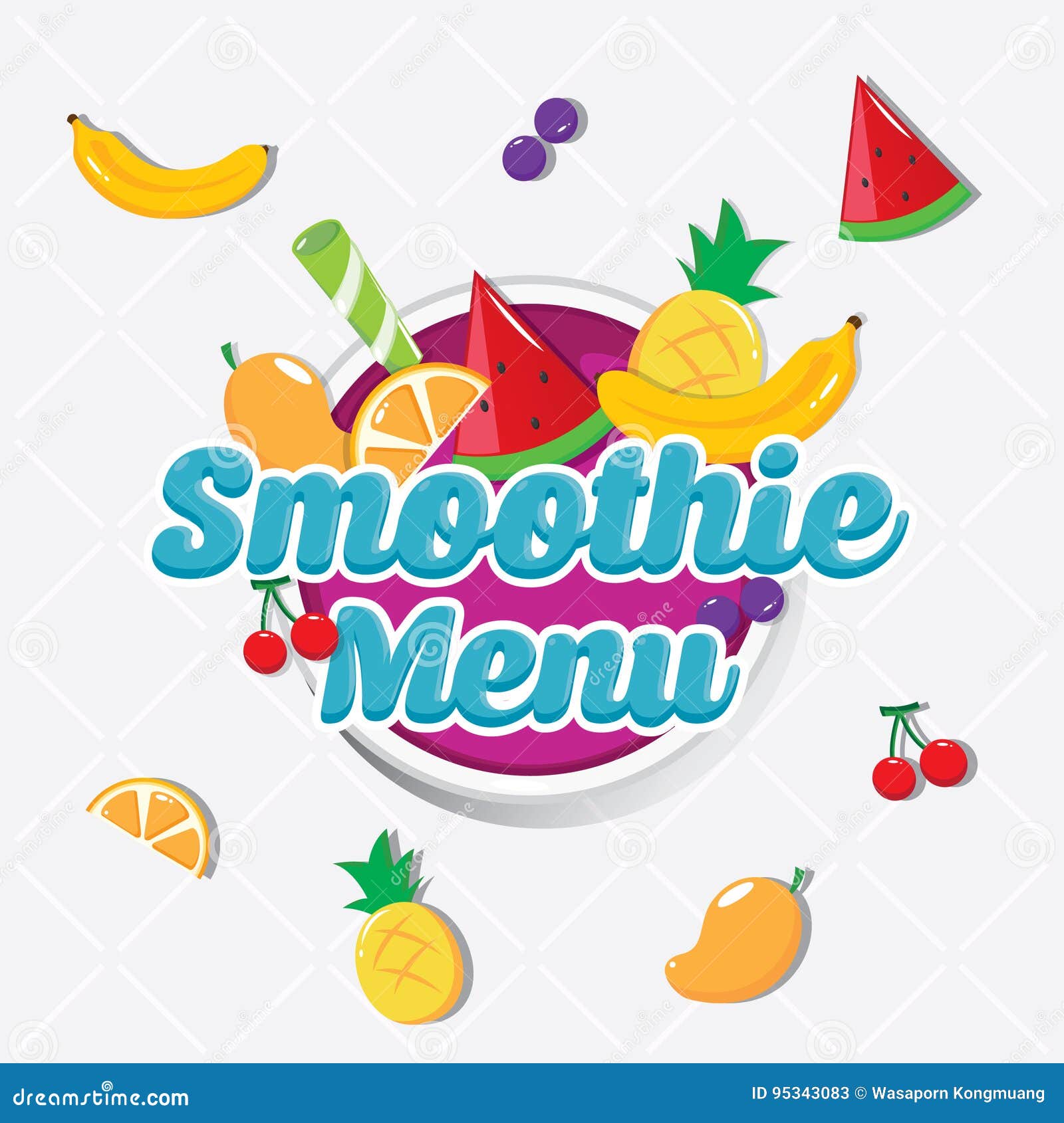 Smoothie menu label stock vector. Illustration of banana - 95343083