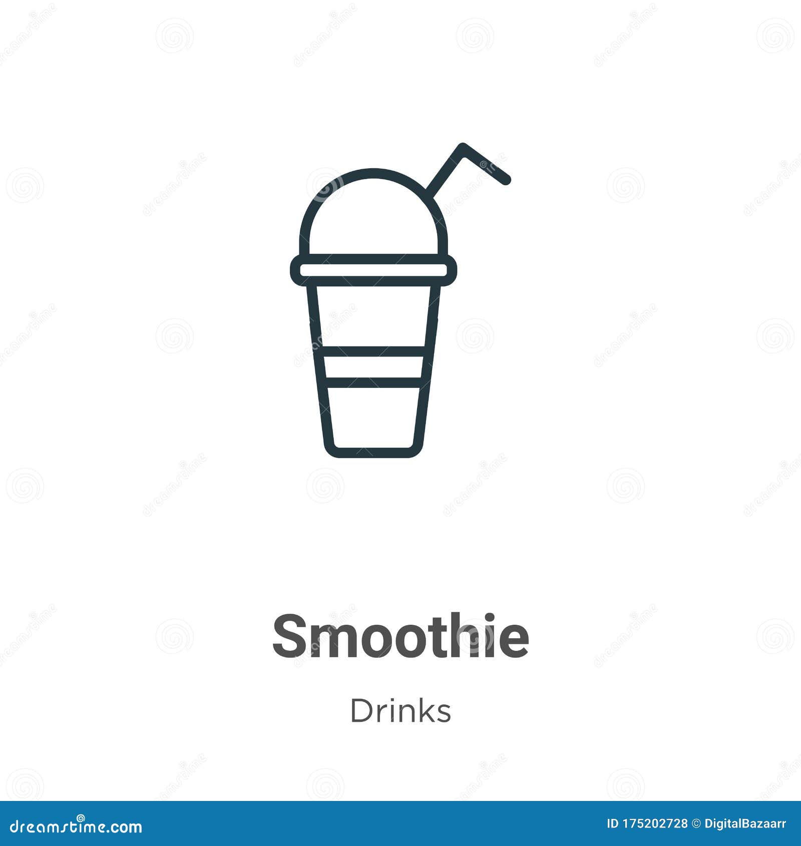 Smoothie Outline Icon Healthy Drink Vector Logo | CartoonDealer.com ...
