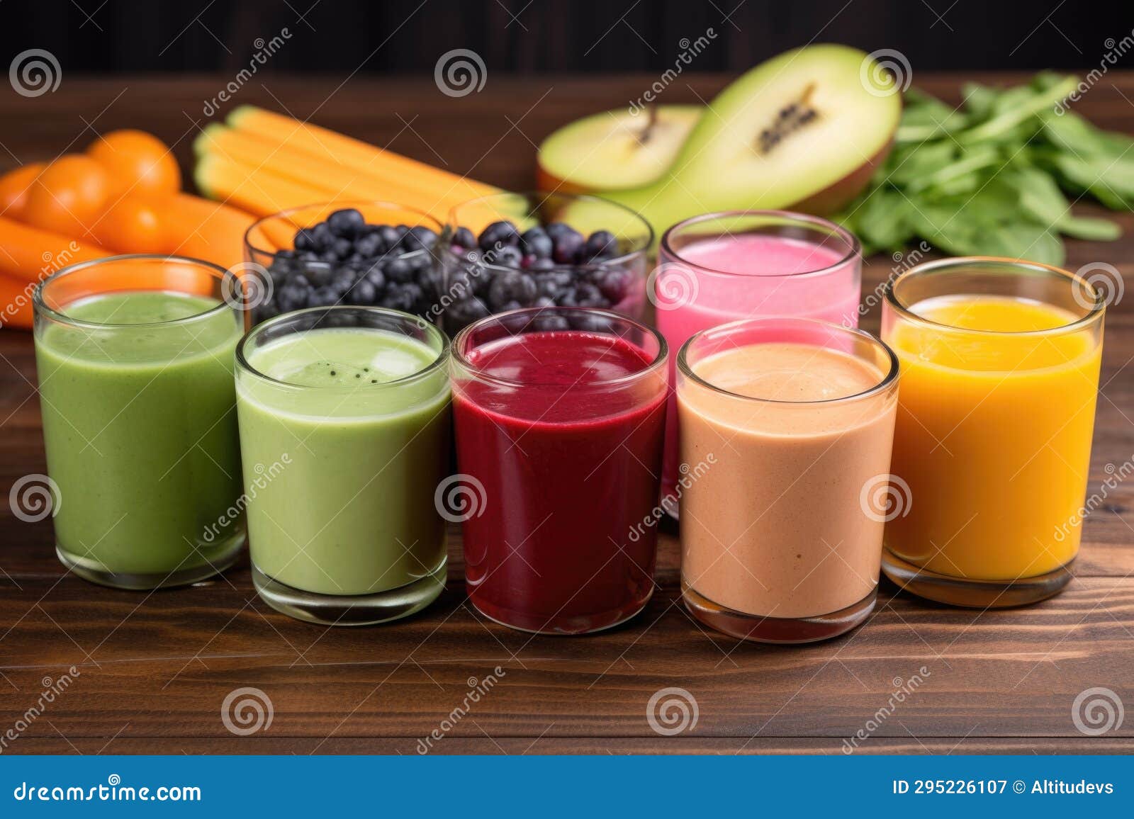 Smoothies Made from Various Fruits and Vegetables Stock Image - Image ...