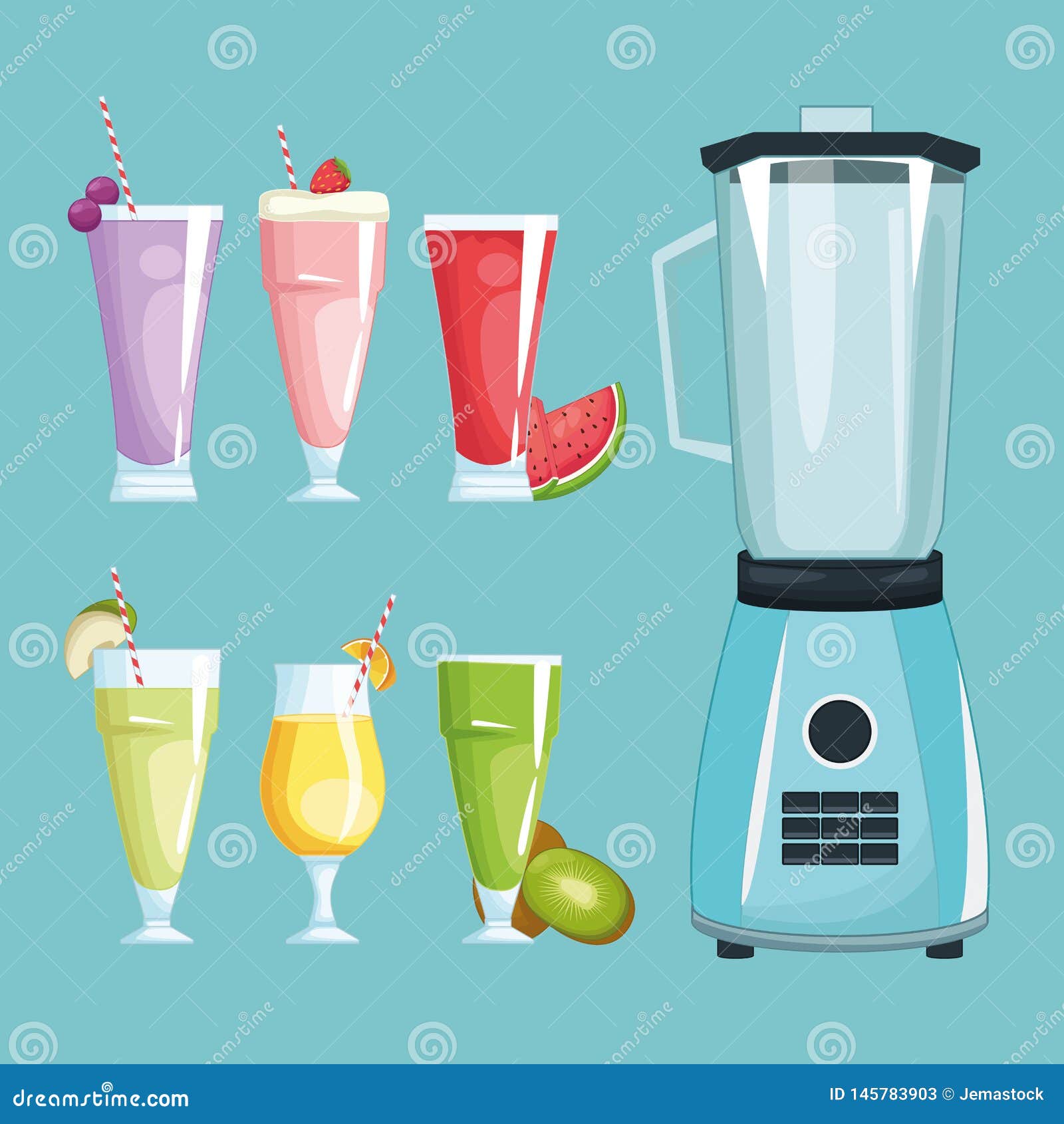 Smoothies and mixer stock vector. Illustration of diet - 145783903