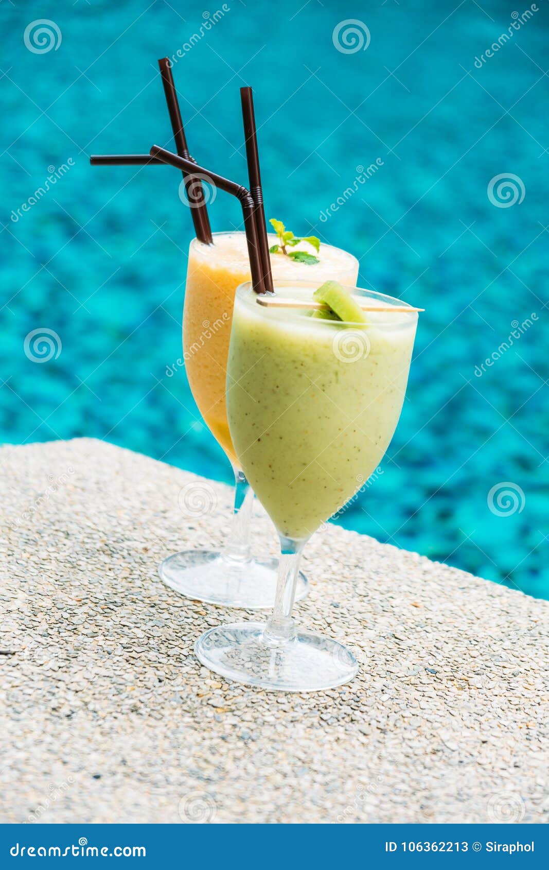 Smoothies with Pool Background Stock Image - Image of smoothies ...