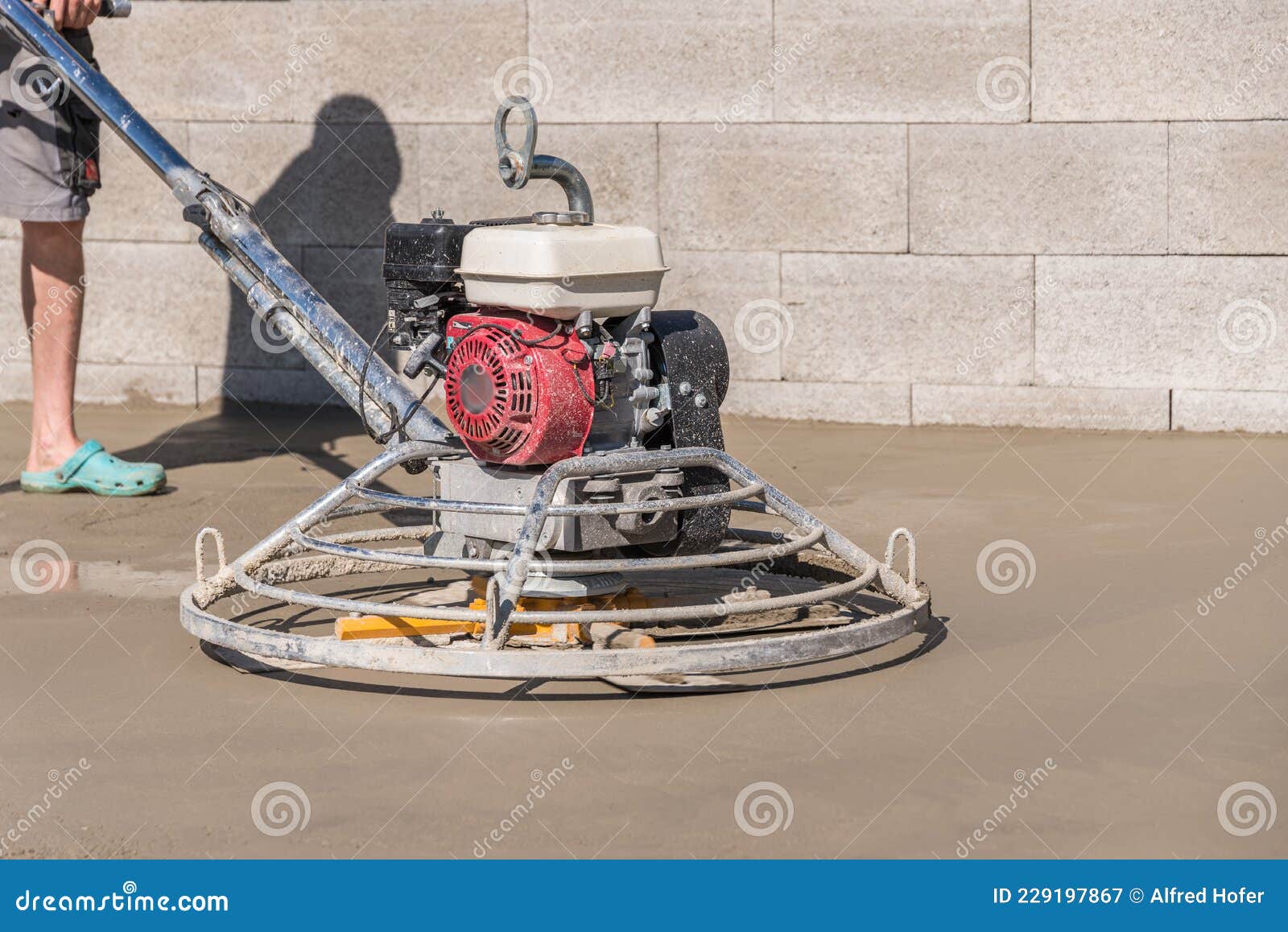Smoothing Concrete with a Concrete Grinder Stock Image - Image of ...