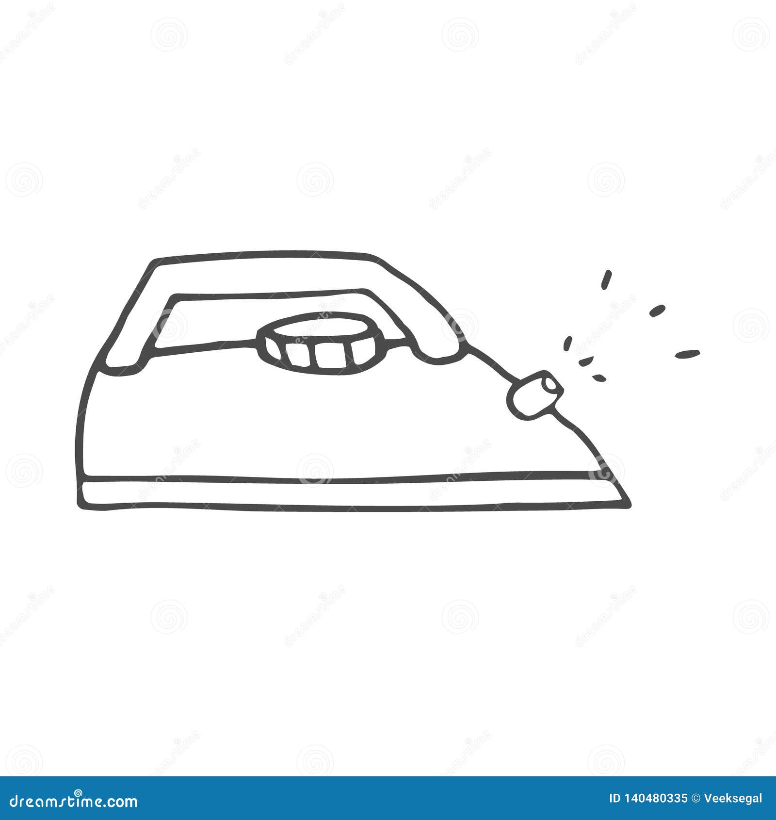 Smoothing-iron. Vector Illustration of an Iron. Hand Drawn Iron Stock ...