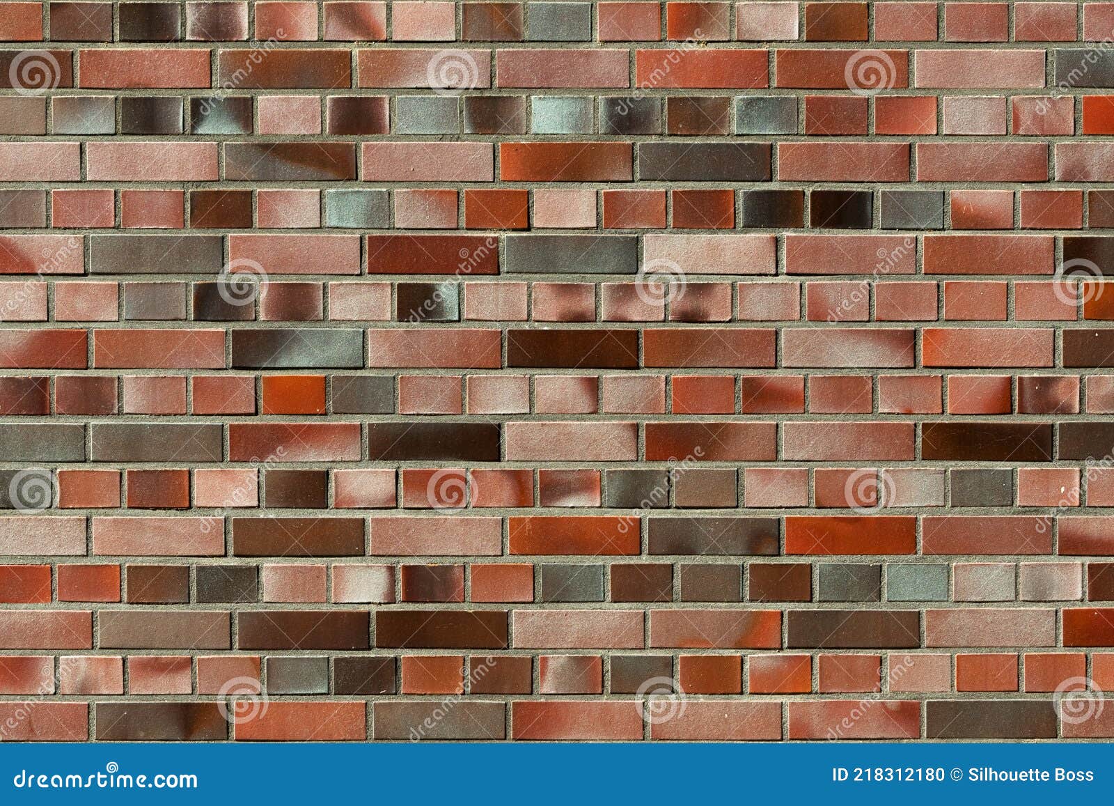 Smoothly Flamed Red-blue-colored Clinker Brick Wall and Facade, Facing ...