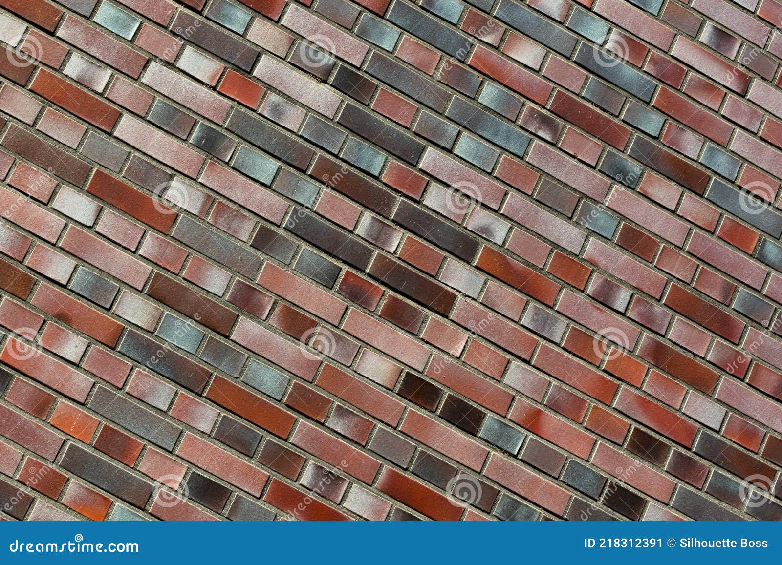 Smoothly Flamed Red-blue-colored Clinker Brick Wall and Facade, Facing ...
