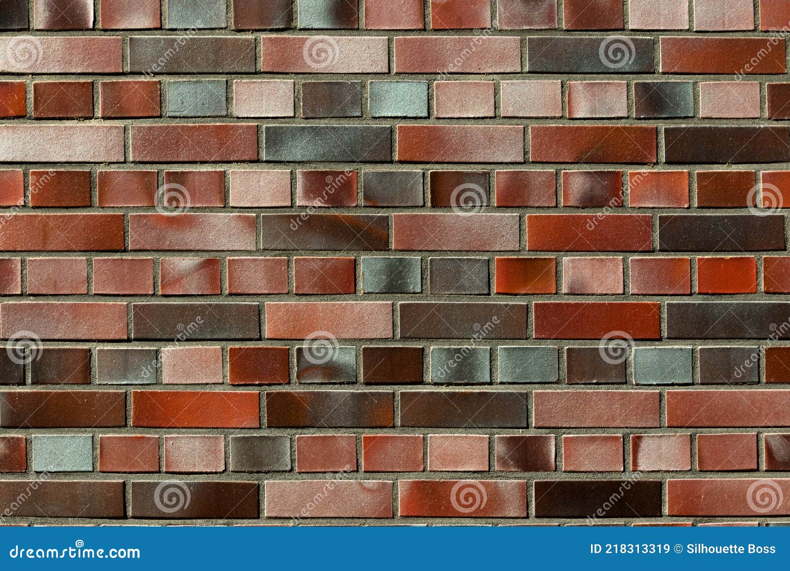Smoothly Flamed Red-blue-colored Clinker Brick Wall and Facade, Facing ...