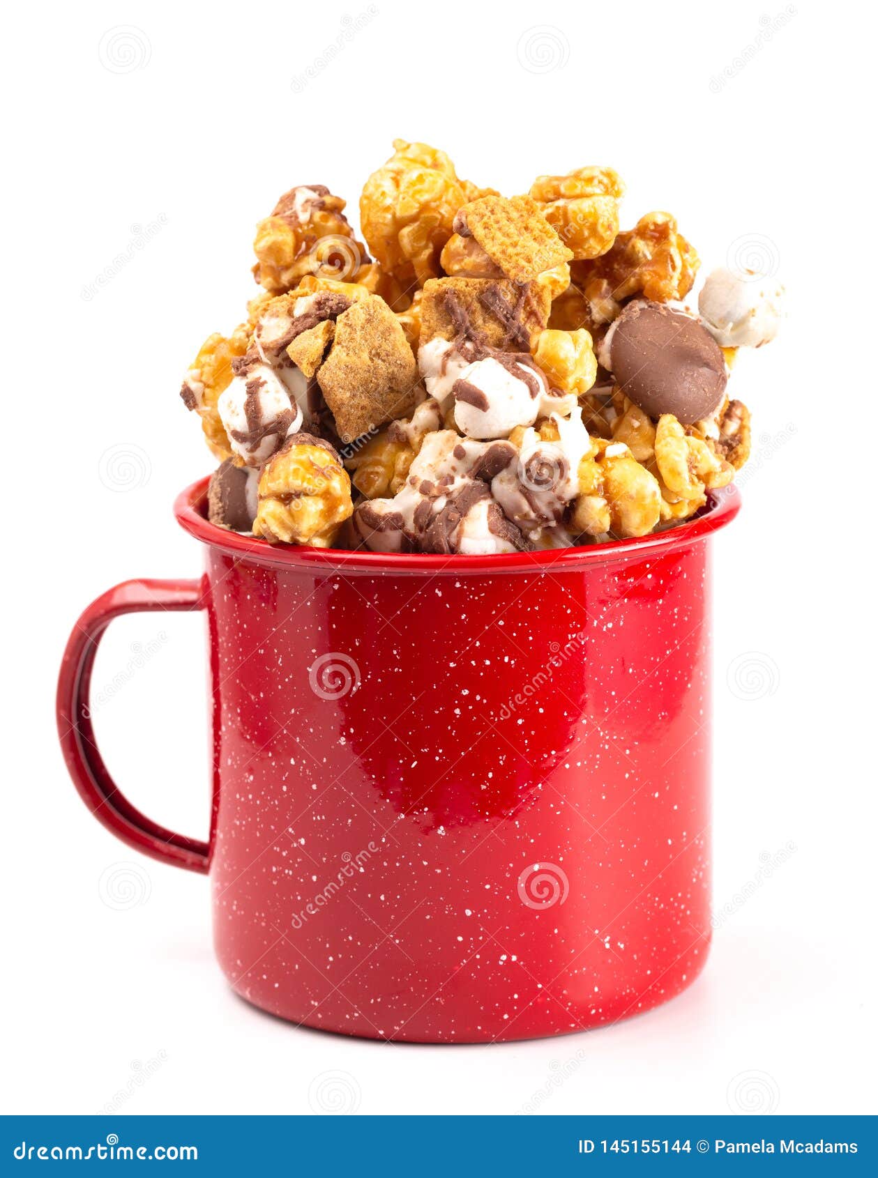 Smore Flavored Popcorn in a Camping Mug Stock Photo - Image of delux ...