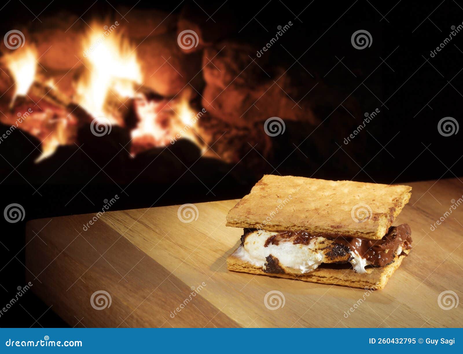 Smore ready to eat stock image. Image of roasted, burning - 260432795