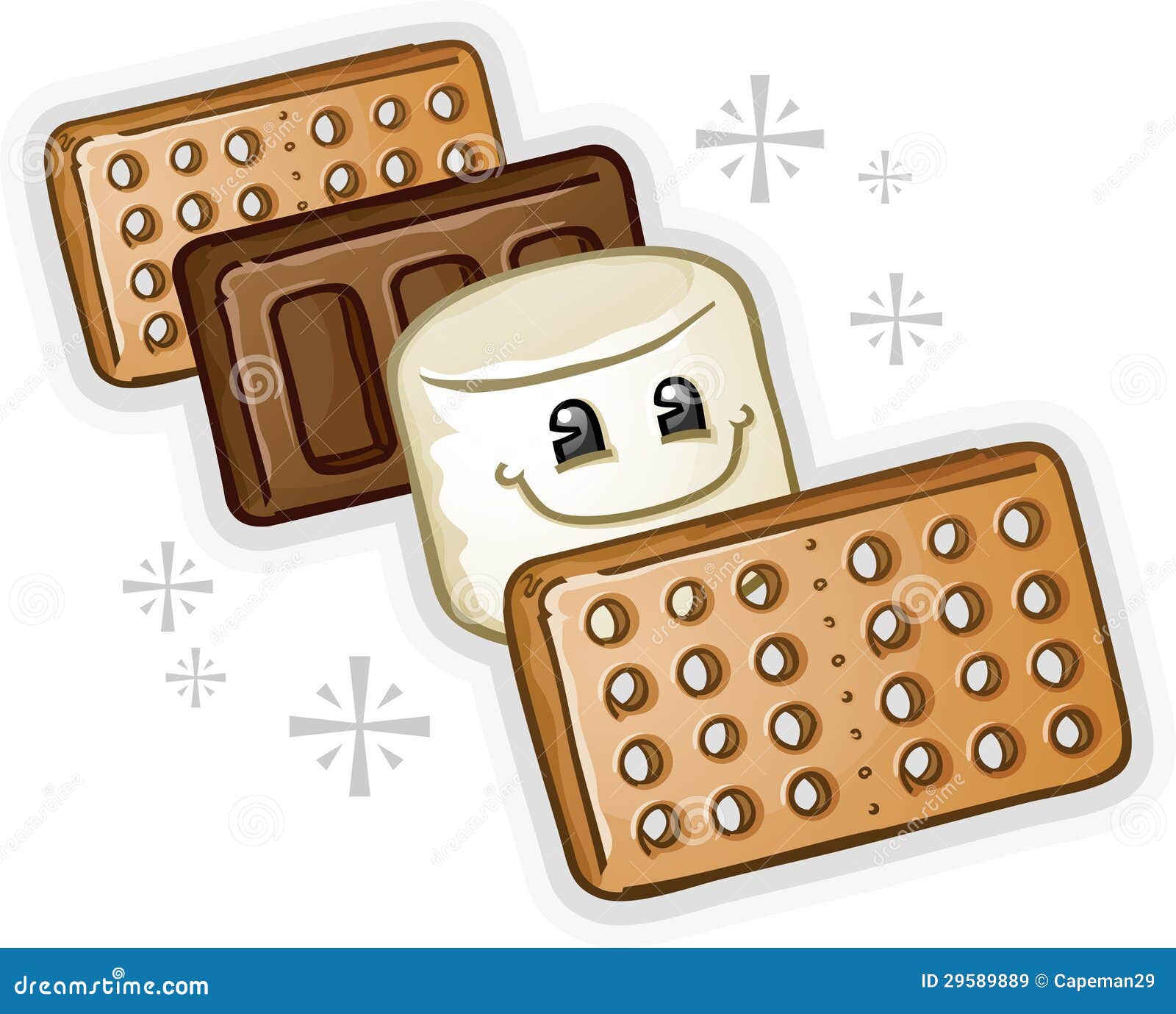 Smores Marshmallow Cartoon Character | CartoonDealer.com #29589889