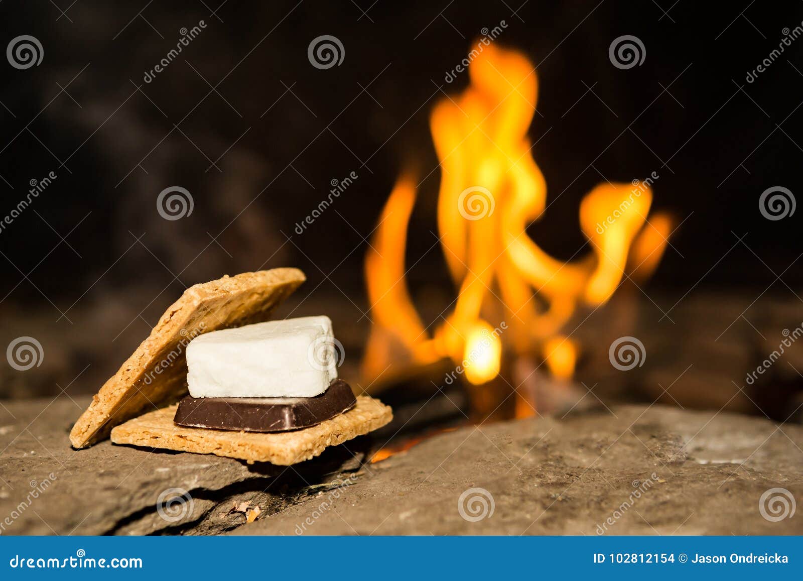 Campfire Smores stock photo. Image of flame, cooking - 102812154