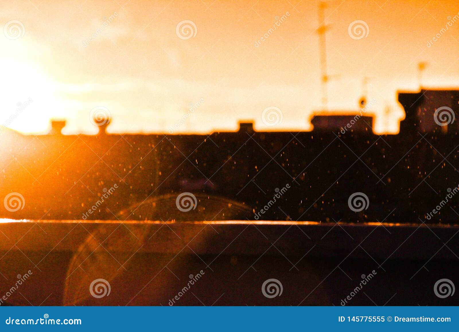 Smooth rain. stock image. Image of sunset, water, rain - 145775555