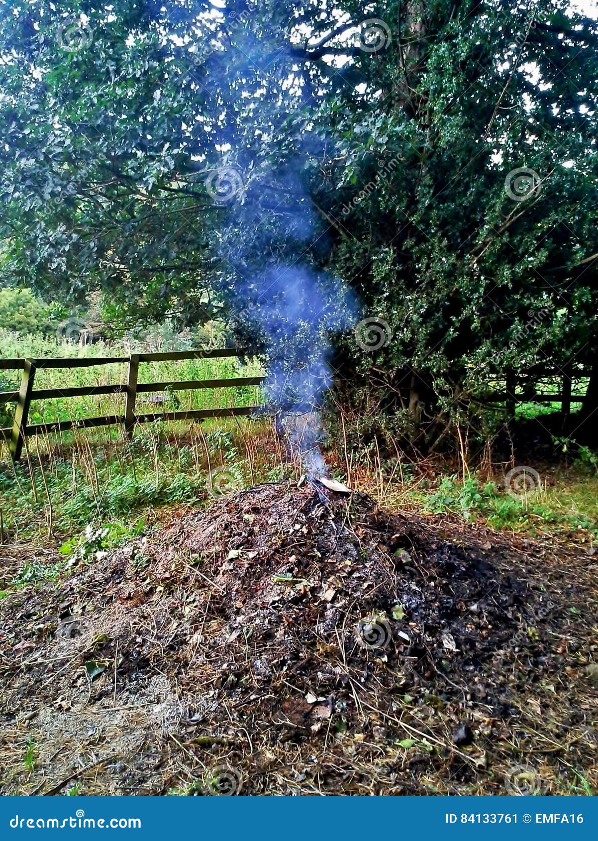 Smouldering Bonfire stock image. Image of autumn, fall - 84133761