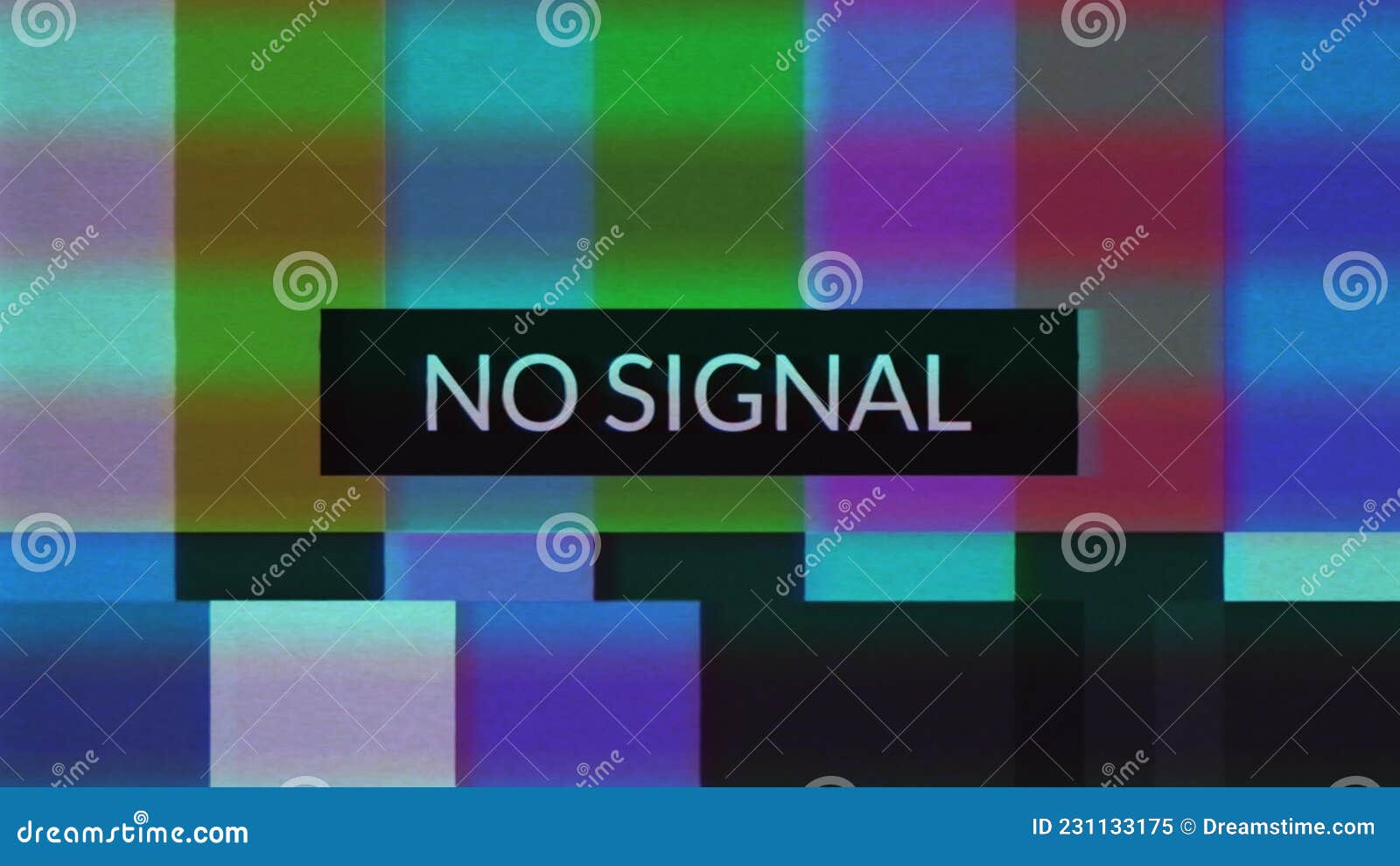 SMPTE Color Bars with VHS Effect. No Signal. Old CRT TV Color Rendering ...