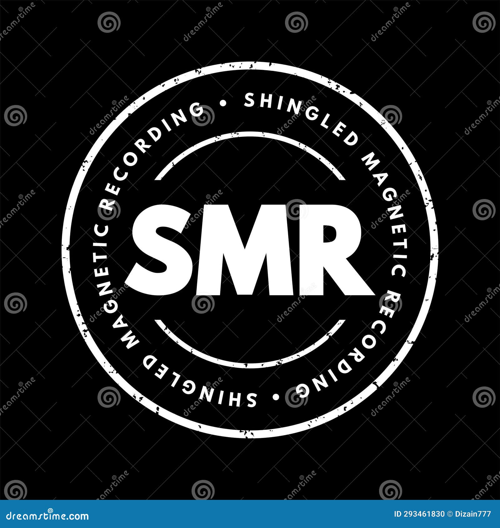 SMR - Shingled Magnetic Recording Acronym, Technology Concept Stamp ...