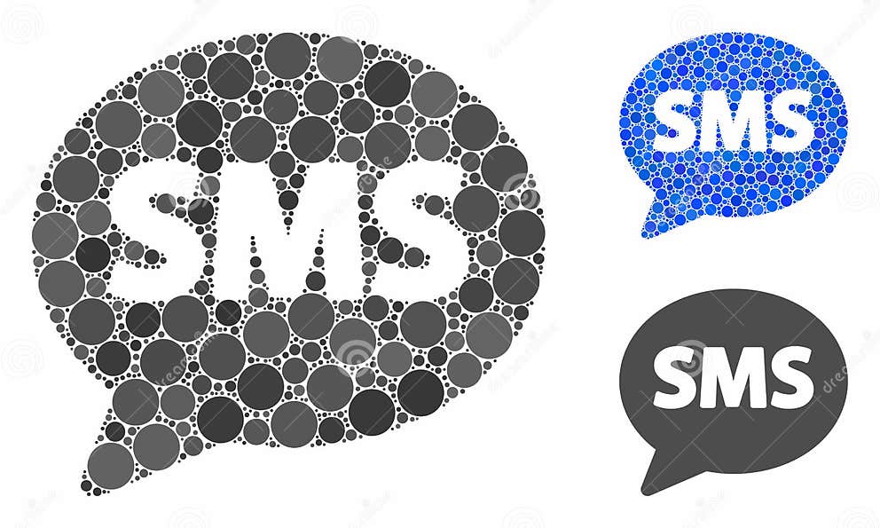 SMS Balloon Composition Icon of Circle Dots Stock Illustration ...