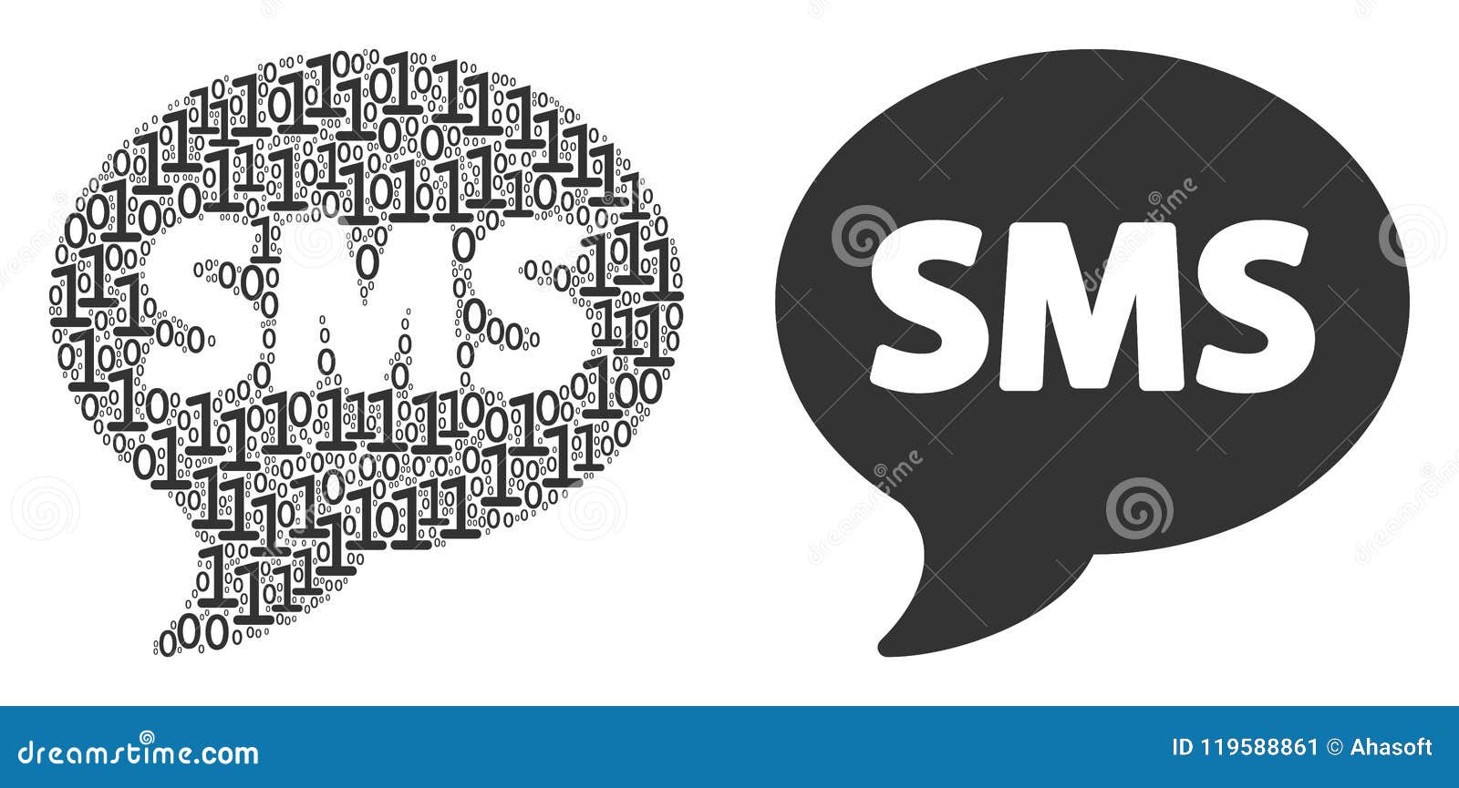 SMS Collage of Binary Digits Stock Vector - Illustration of collage ...