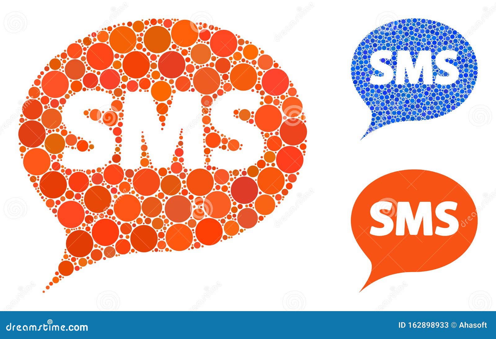 SMS Composition Icon of Circle Dots Stock Illustration - Illustration ...