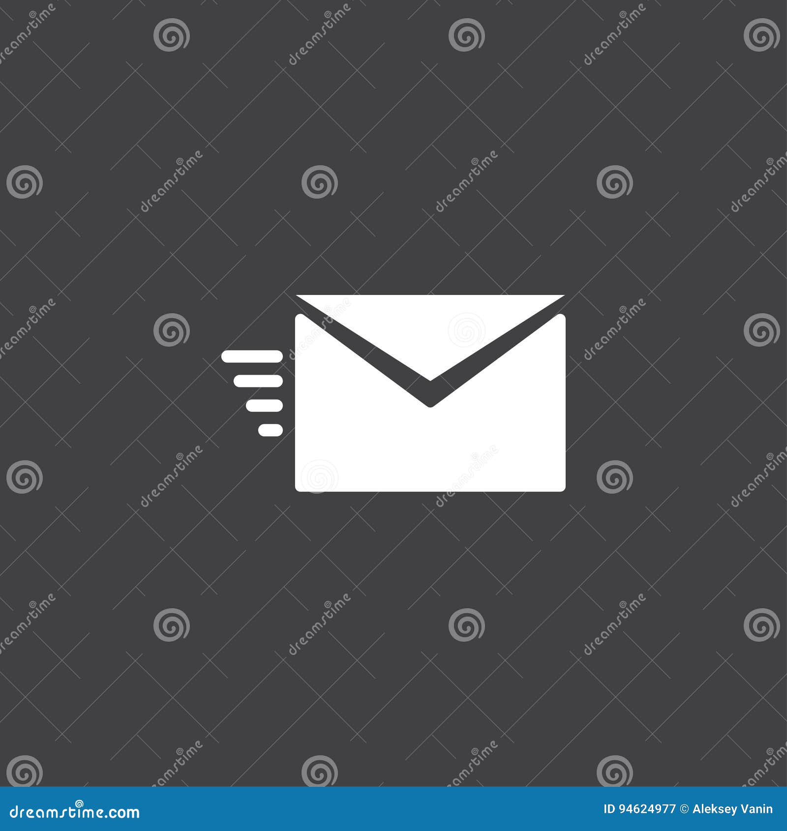 Sms Envelope Icon Vector Isolated on Black. Stock Vector - Illustration ...