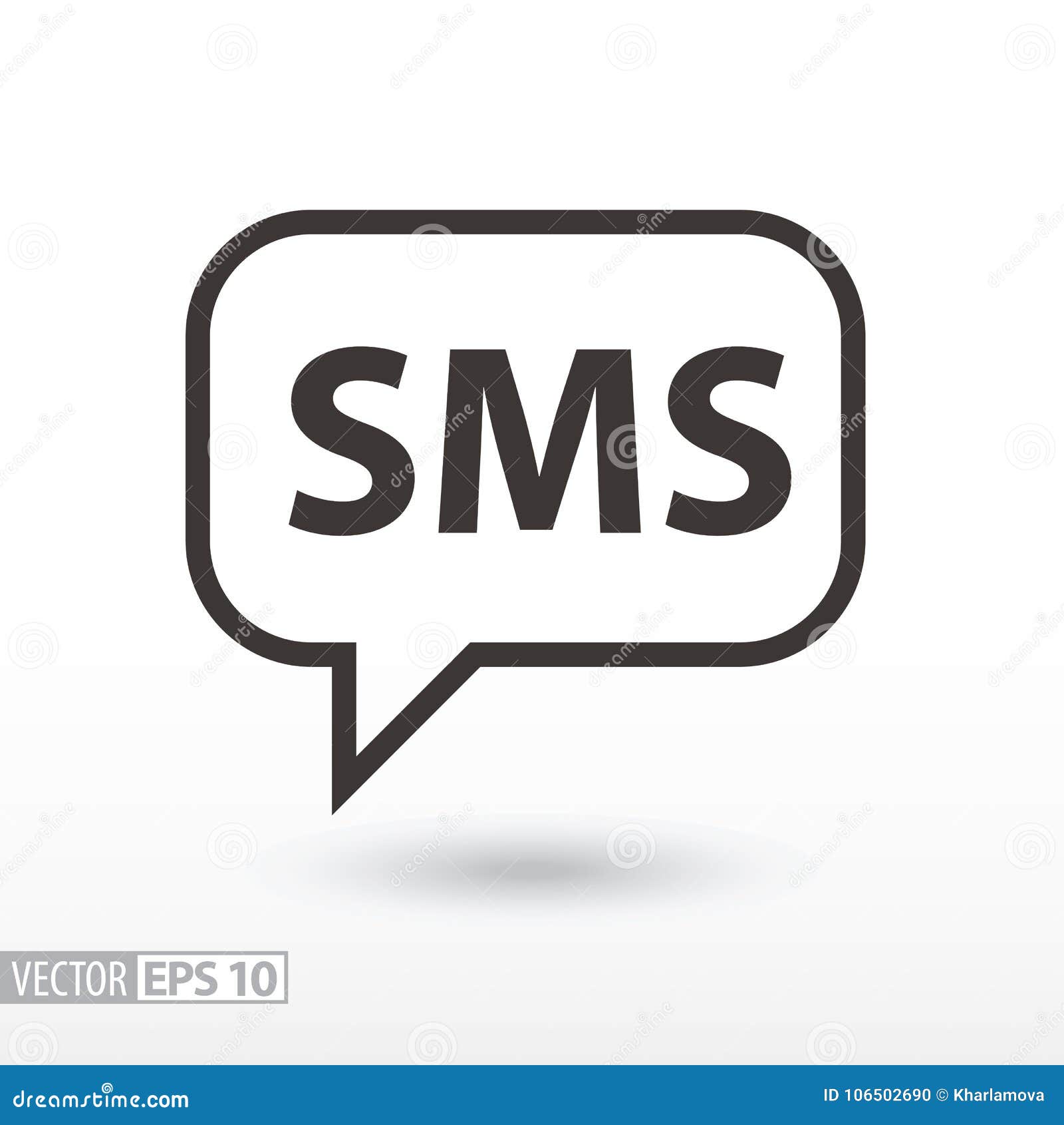 SMS Flat Icon. Sign Sms Message Stock Vector - Illustration of concept ...