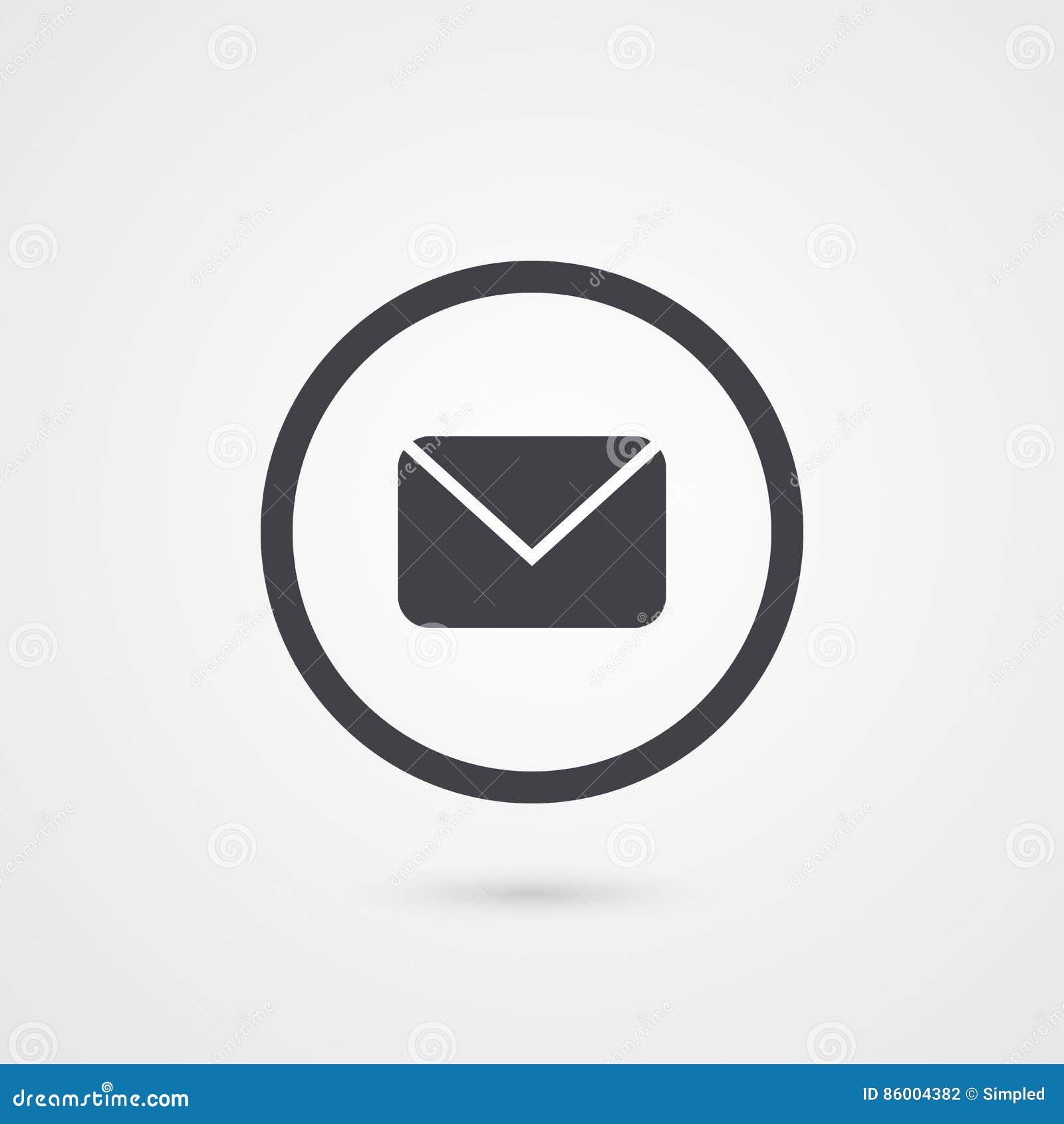Sms Grey Symbol. Isolated Envelope in Circle Logo. Vector Mail Icon ...