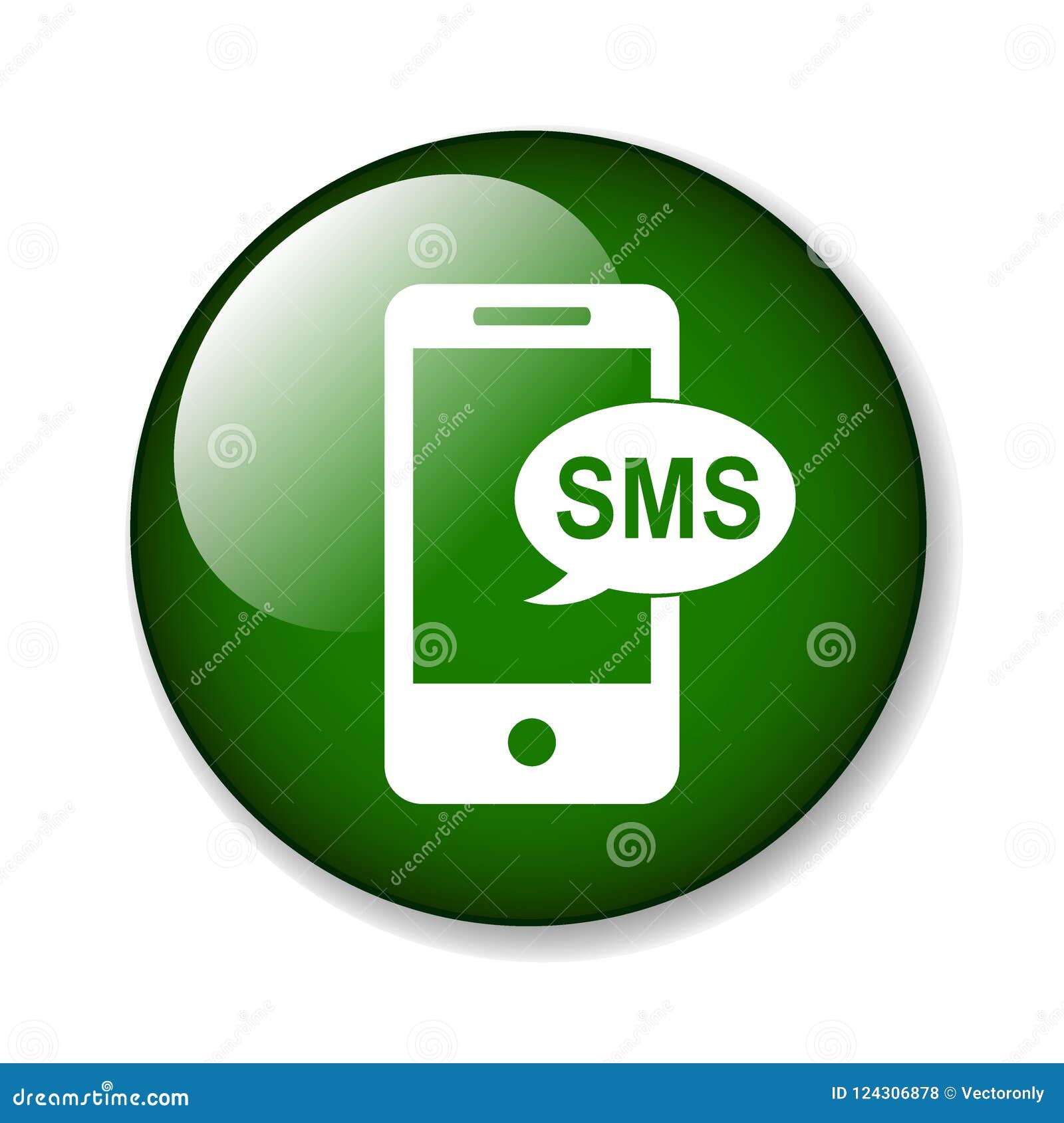 Sms icon button stock illustration. Illustration of isolated - 124306878
