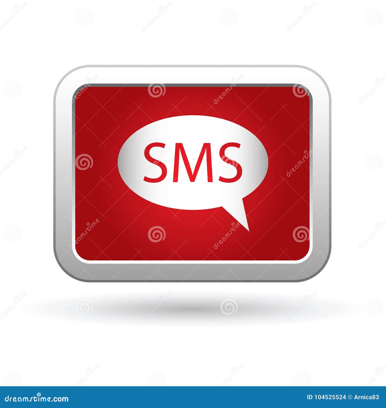 Sms icon on the button stock vector. Illustration of phone - 104525524