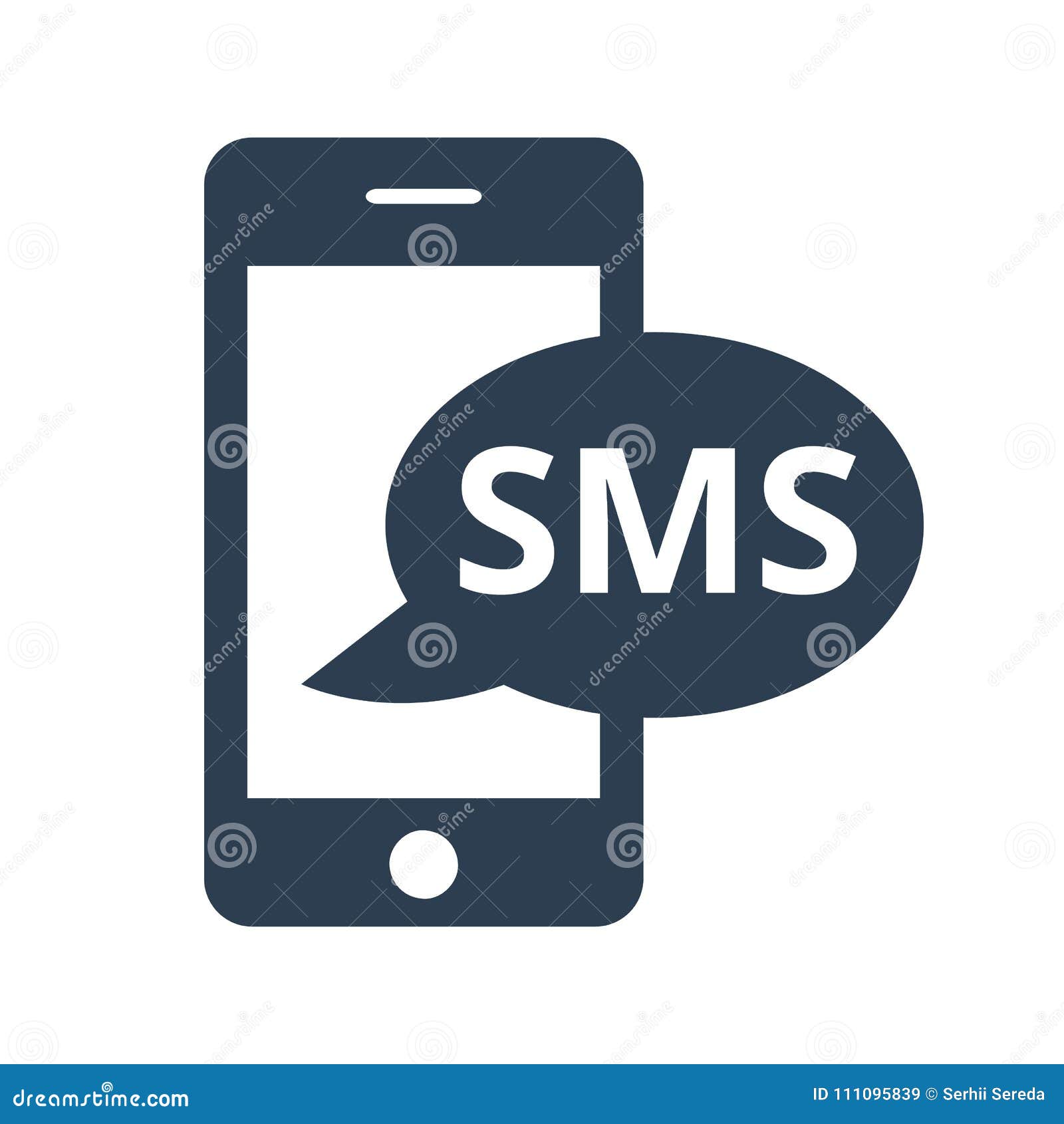 Sms Icon on White Background. Stock Illustration - Illustration of ...