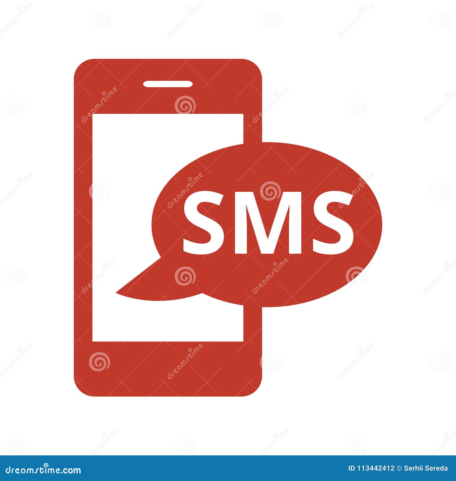 Sms Icon on White Background. Stock Illustration - Illustration of ...