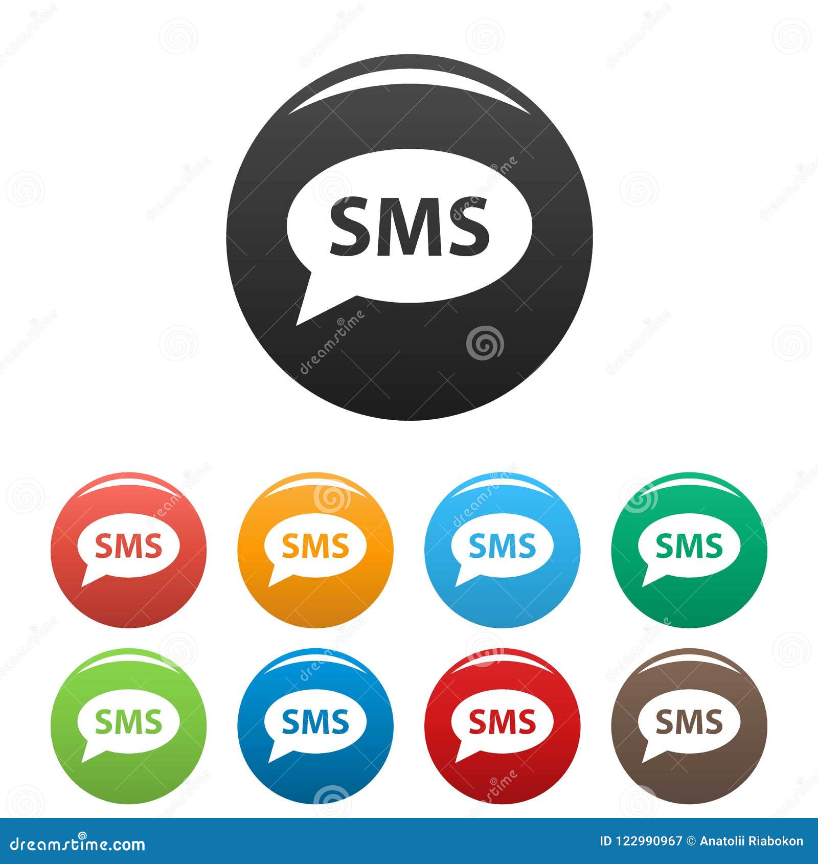 SMS icons set stock illustration. Illustration of modern - 122990967