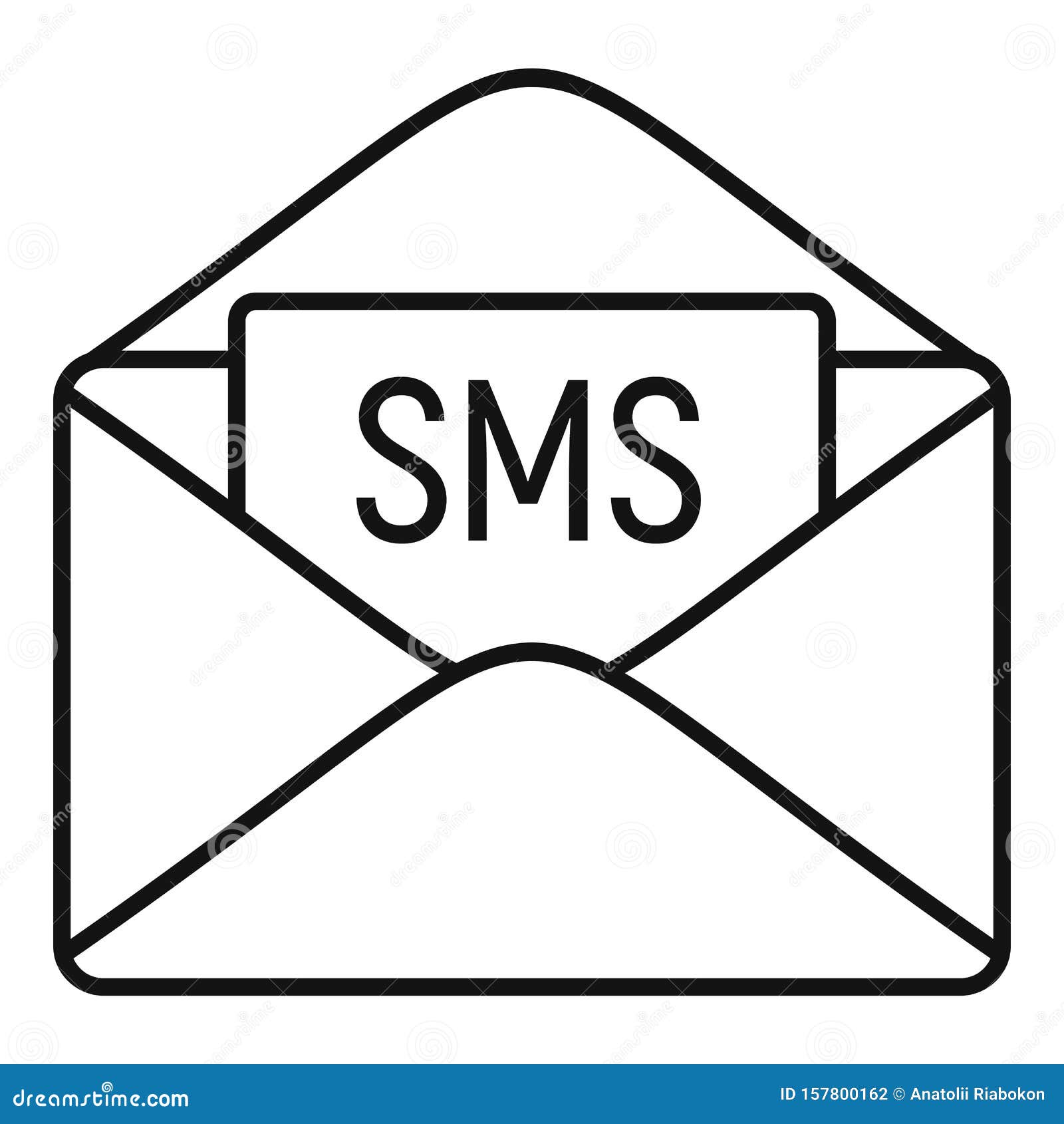 Sms Inbox Icon, Outline Style Stock Vector - Illustration of internet ...
