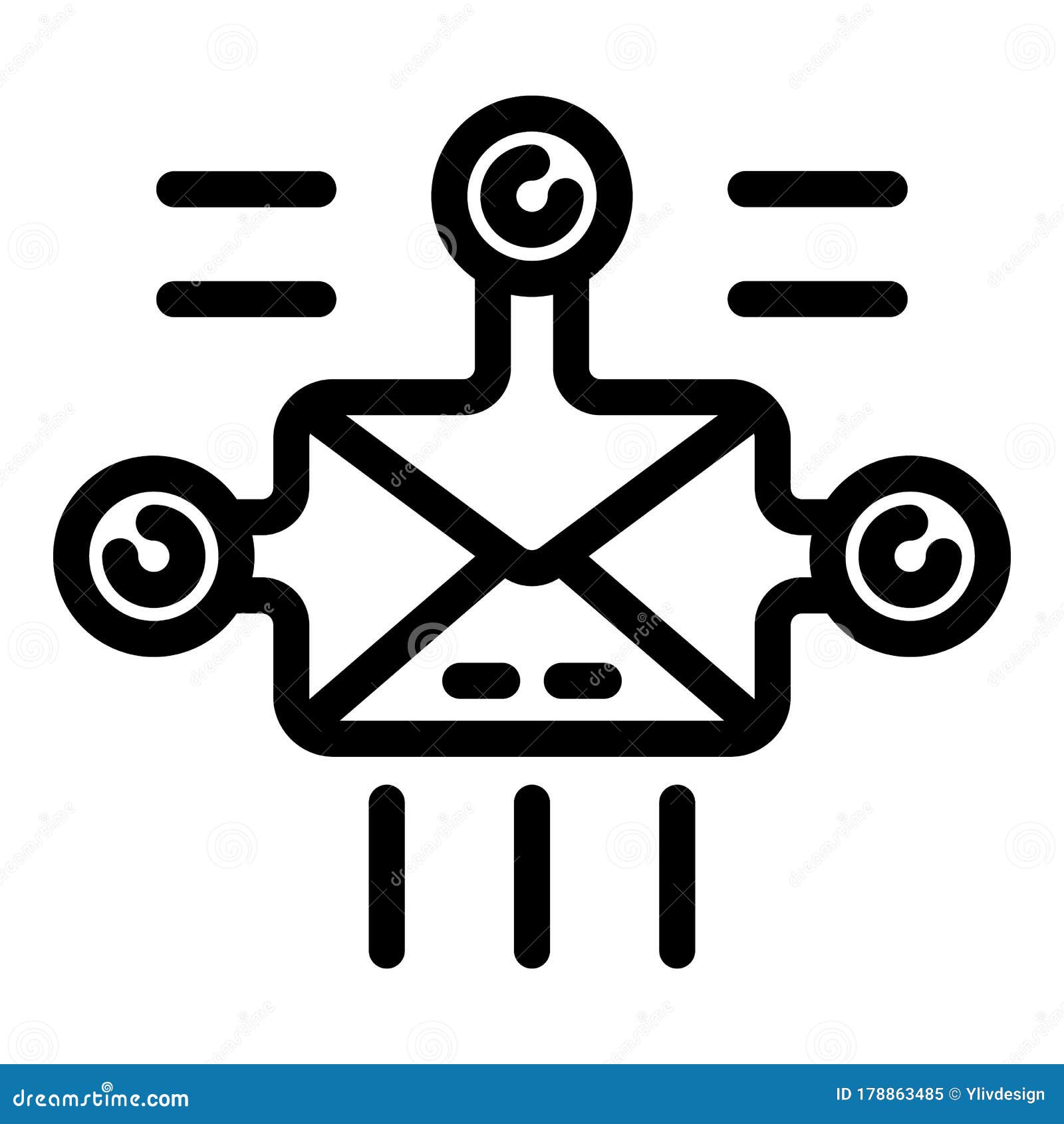 Sms Marketing Icon, Outline Style Stock Vector - Illustration of design ...