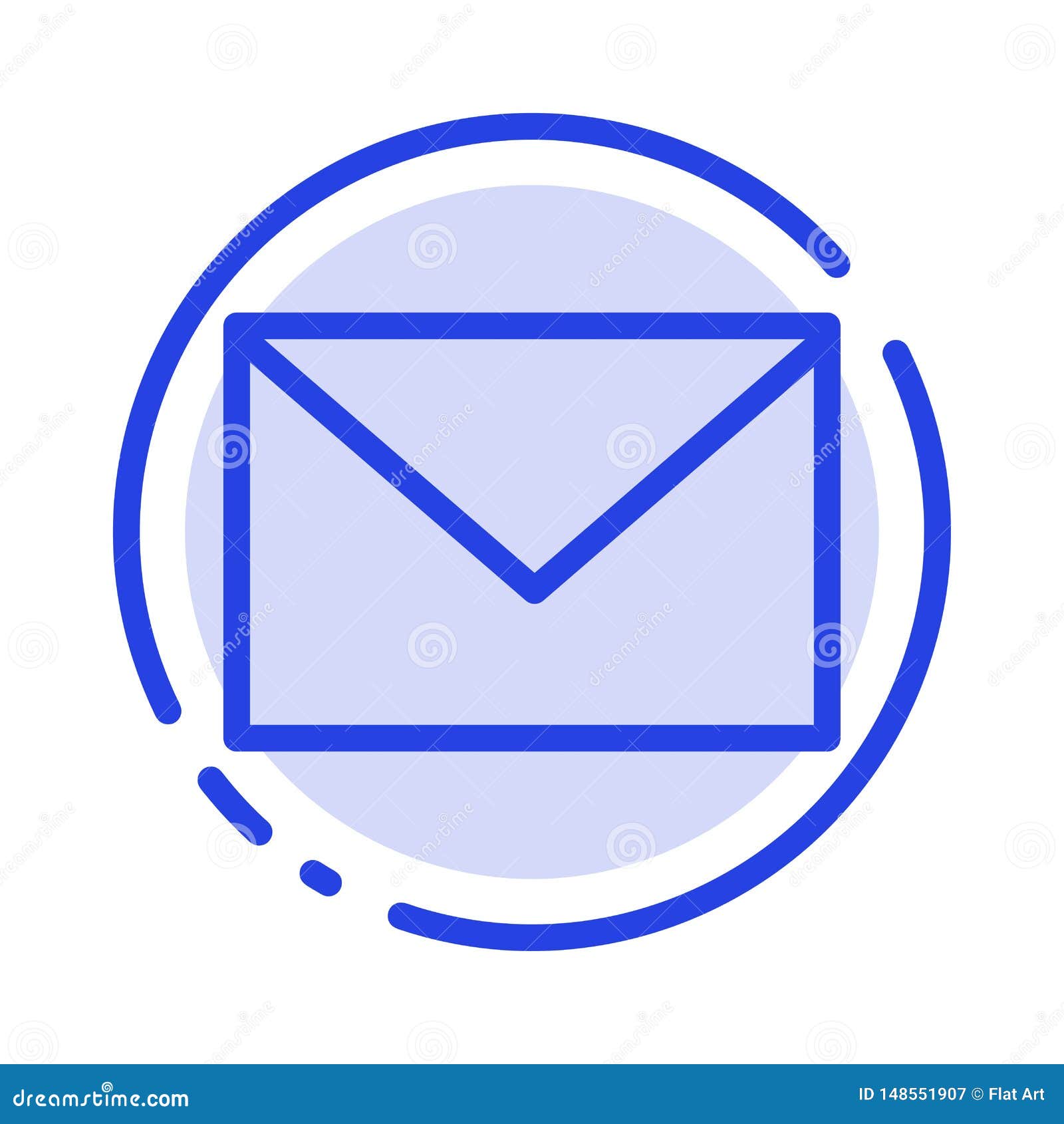 Sms, Massage, Mail, Sand Blue Dotted Line Line Icon Stock Vector ...