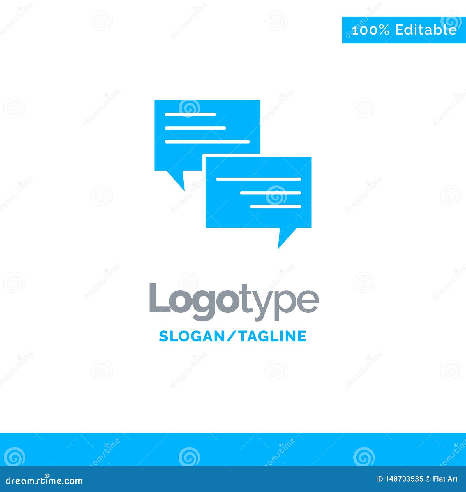 Sms, Message, Popup, Bubble, Chat Blue Solid Logo Template. Place for ...