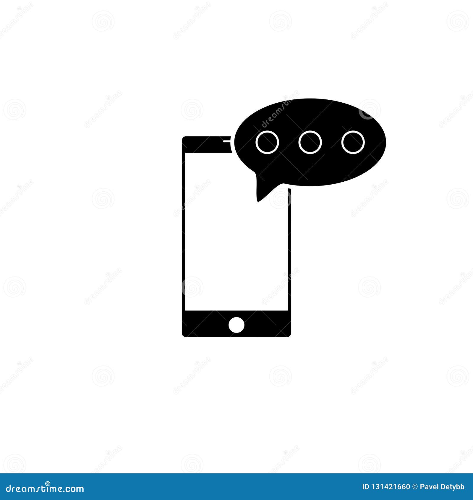 SMS Message in Smartphone Icon. SMS Message Icon in Flat Style Isolated ...