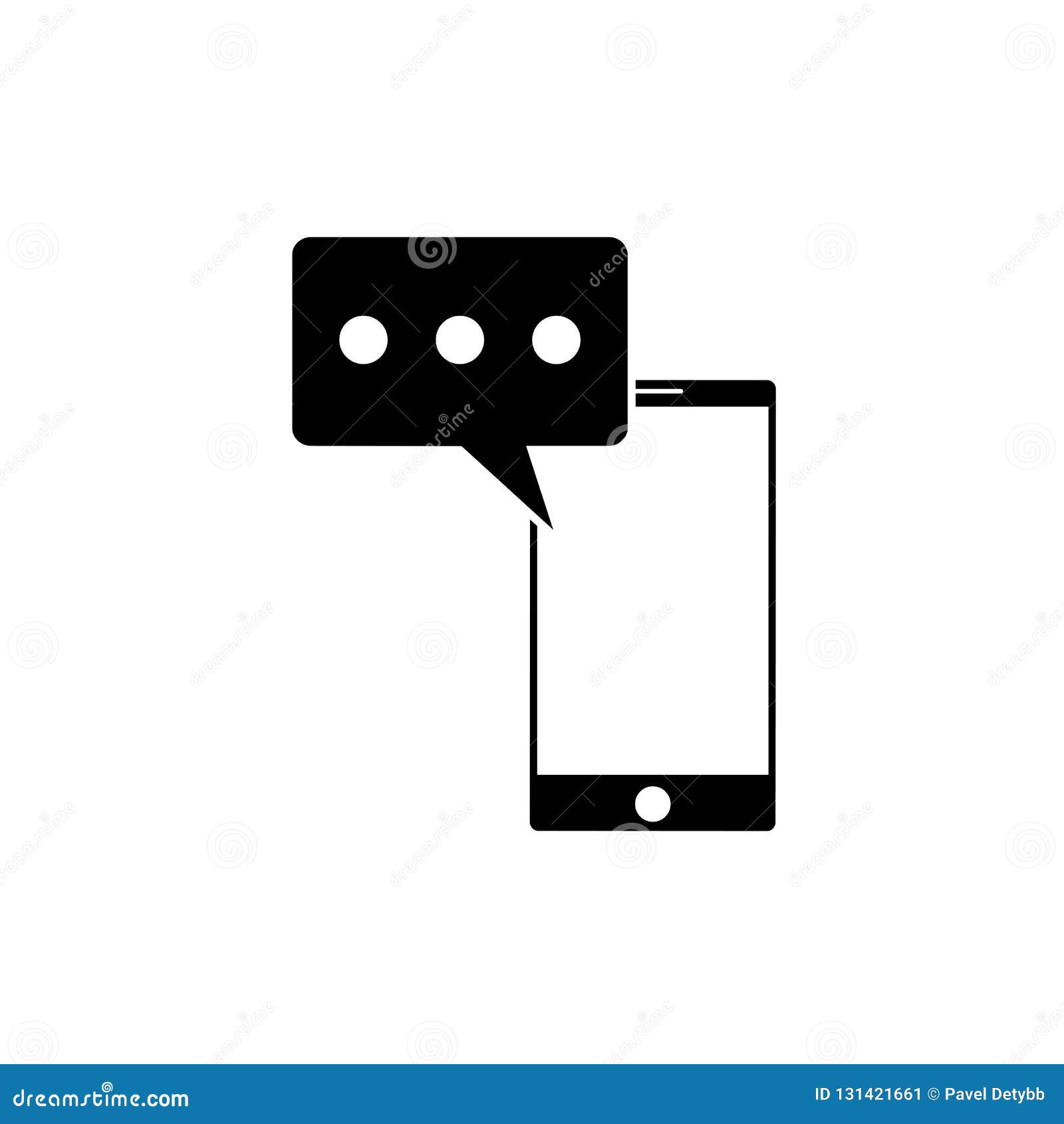 SMS Message in Smartphone Icon. SMS Message Icon in Flat Style Isolated ...