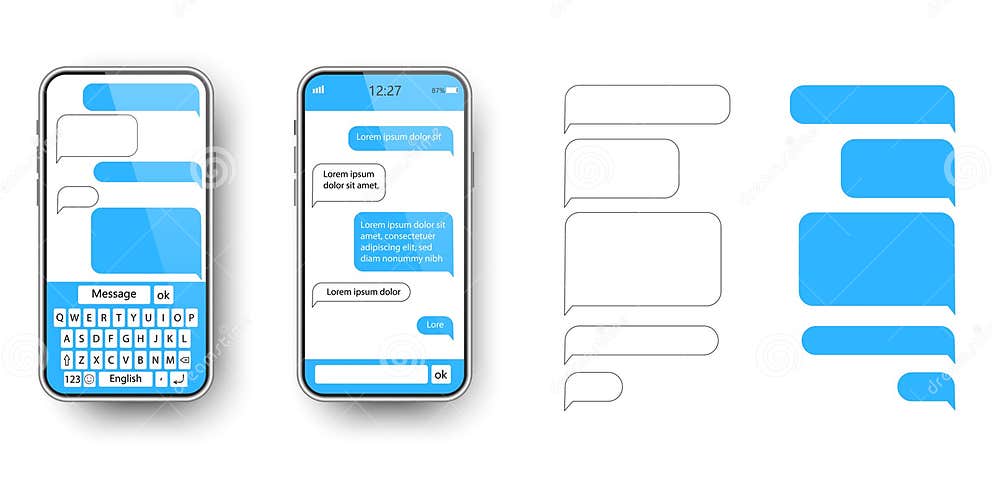 SMS Messages, Chat on the Phone. Text Cloud for the Messenger ...