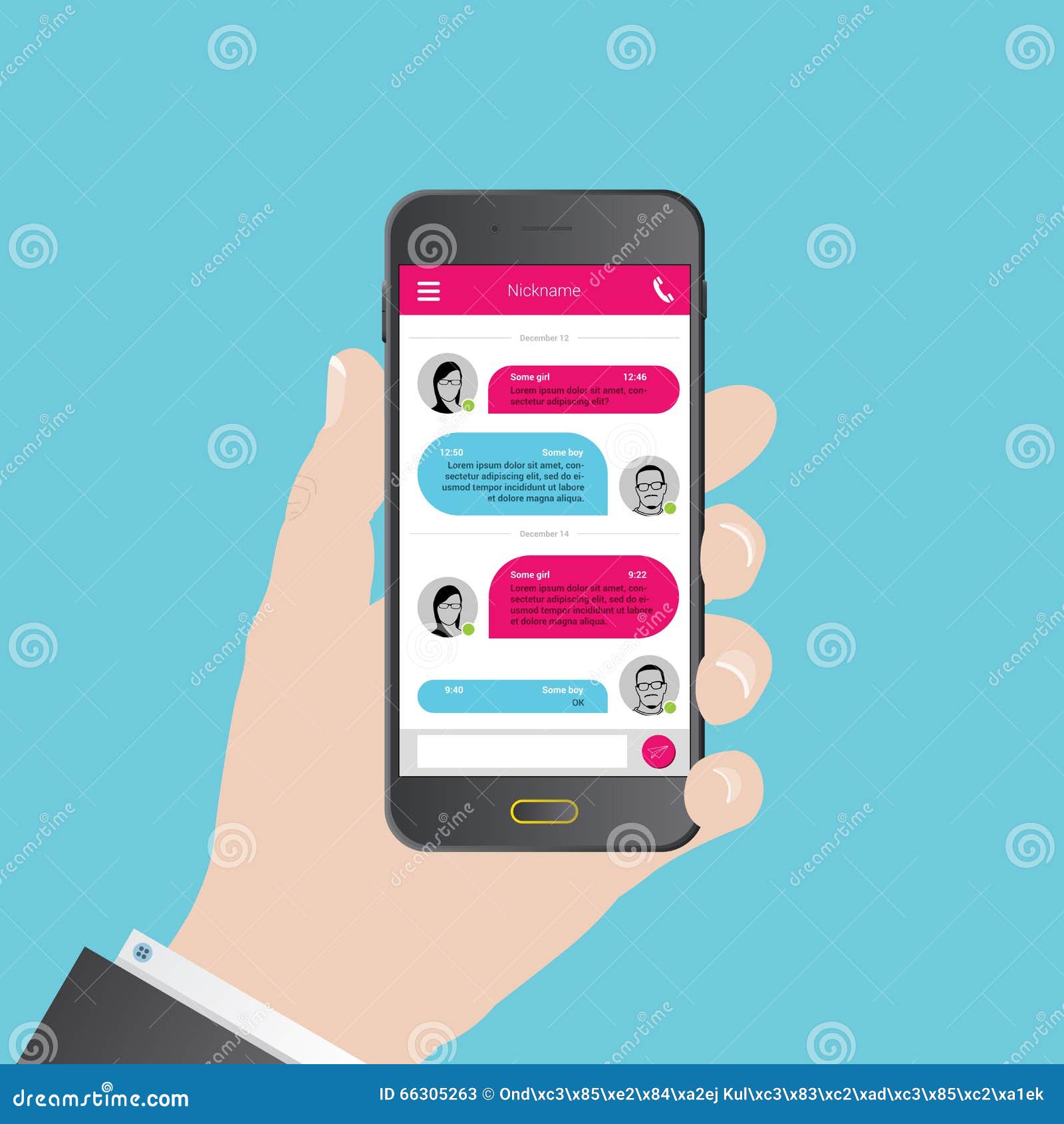 Sms Messenger. Speech Bubbles. Phone Chat Interface. Vector Stock ...