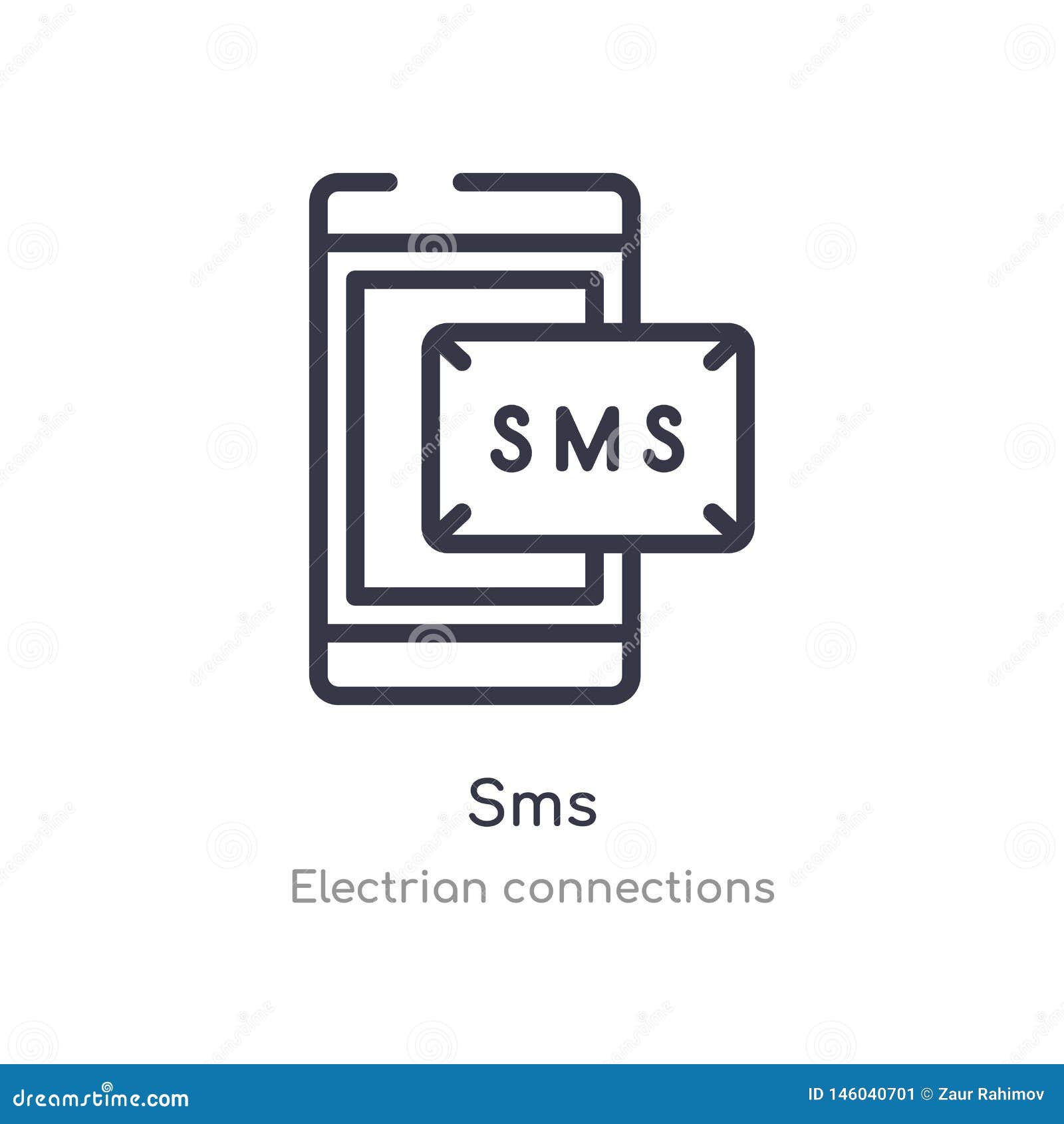 Sms Outline Icon. Isolated Line Vector Illustration from Electrian ...