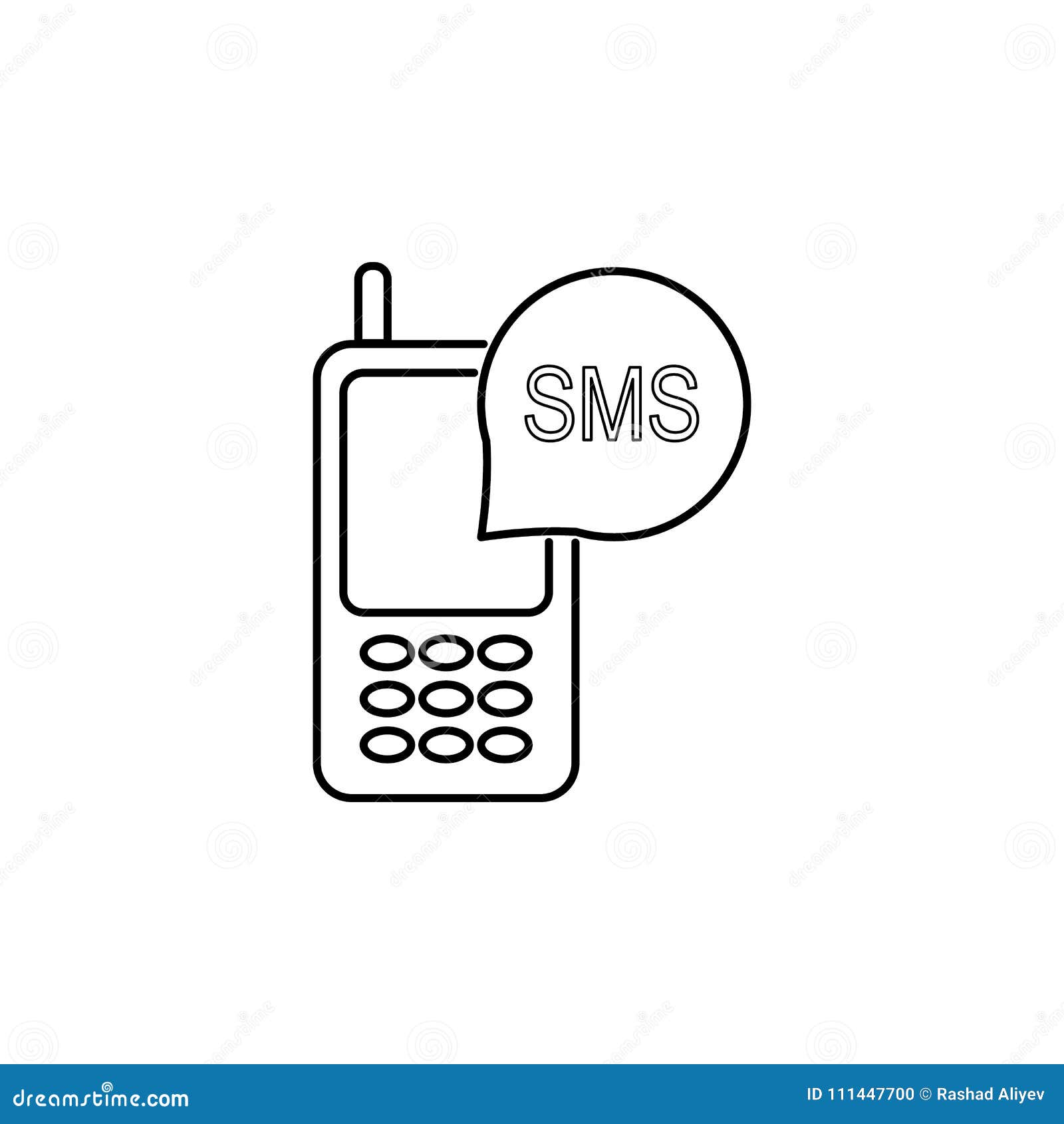 SMS in the Phone Icon. Media Signs for Mobile Concept and Web Apps ...