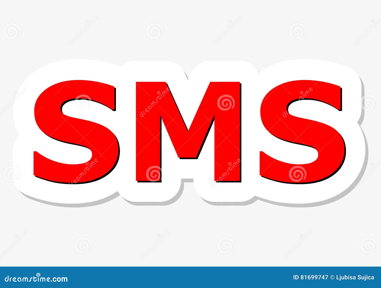 SMS red sign stock vector. Illustration of cellular, cellphone - 81699747