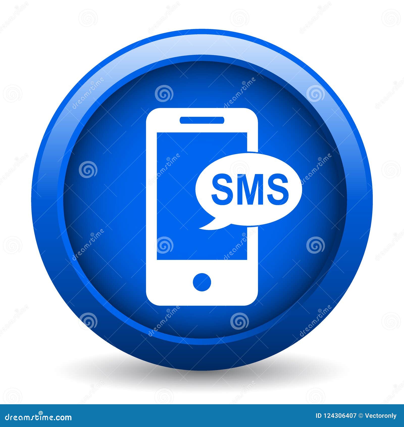 Sms icon button stock illustration. Illustration of graphics - 124306407