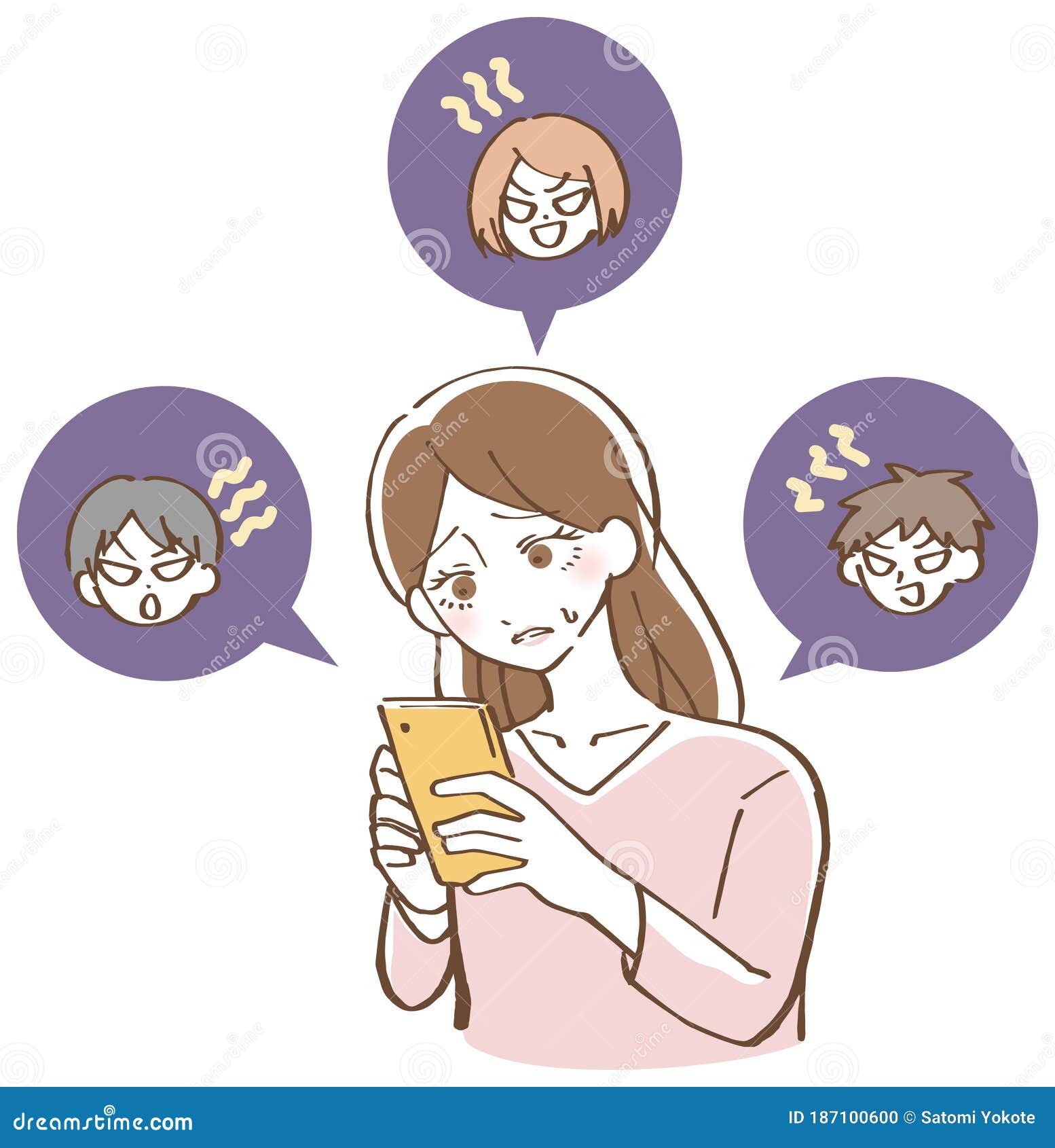 SMS Slanderous Female Illustration Vector Stock Vector - Illustration ...
