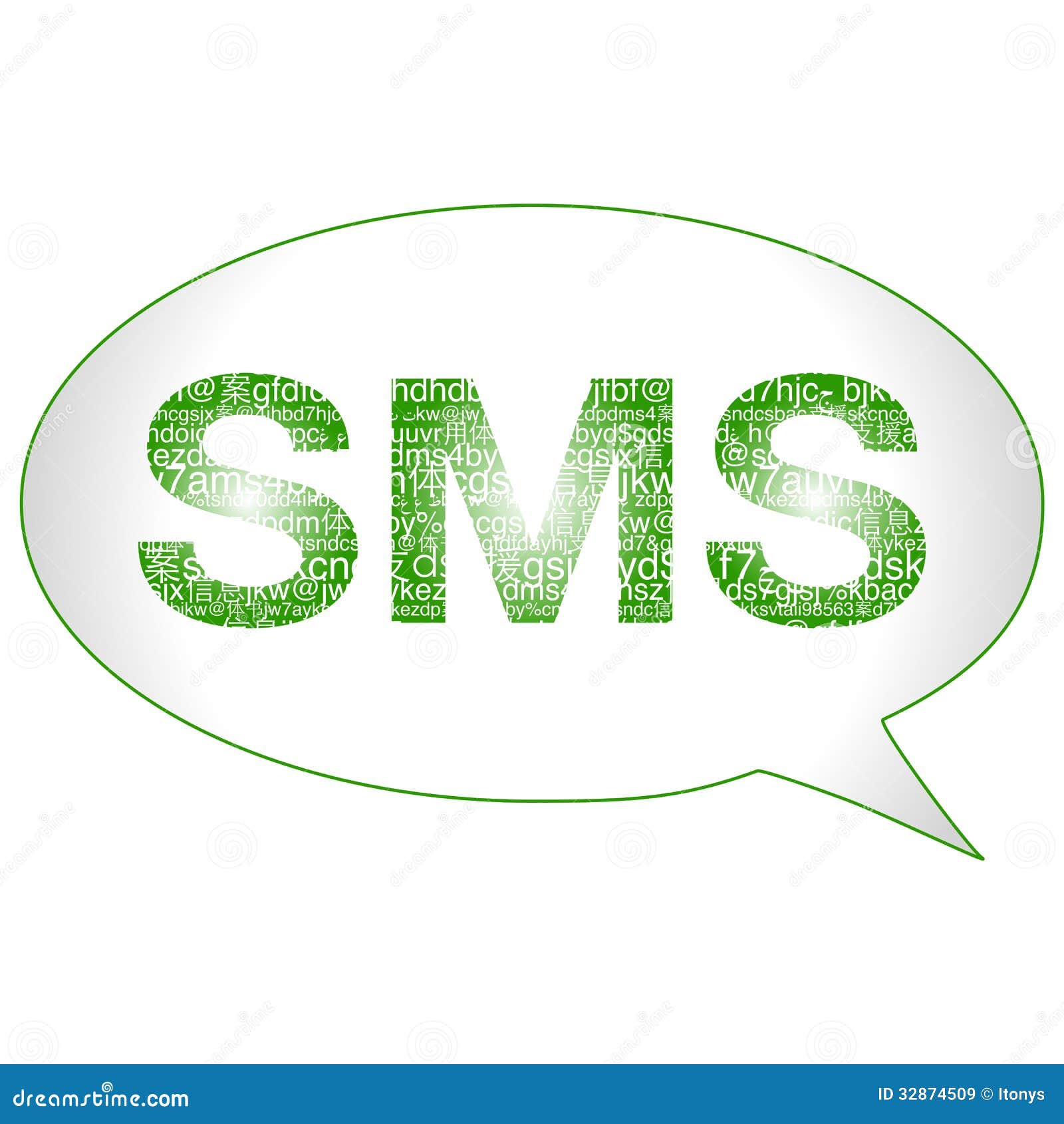 SMS symbol stock vector. Illustration of smartphone, chatting - 32874509