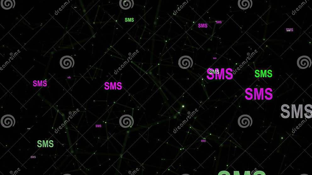 SMS Text Against Network Background Stock Illustration - Illustration ...