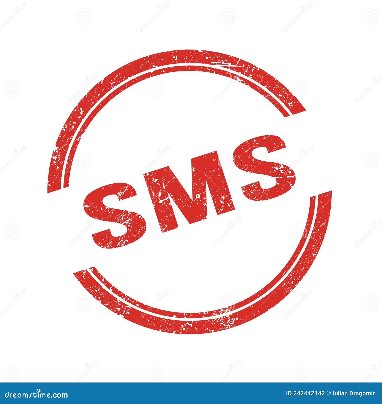 SMS Text Written on Red Grungy Round Stamp Stock Illustration ...