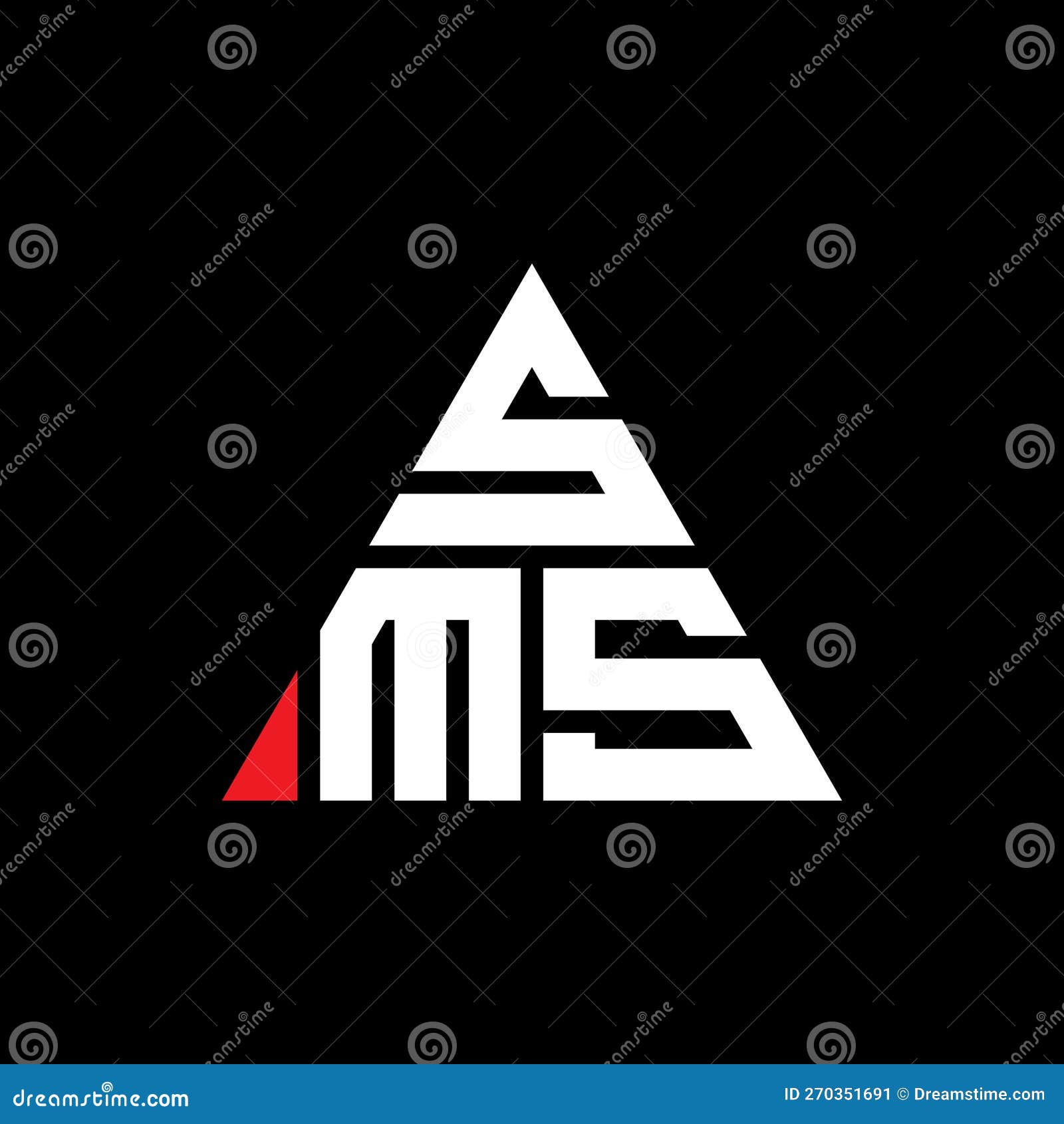 SMS Triangle Letter Logo Design with Triangle Shape. SMS Triangle Logo ...