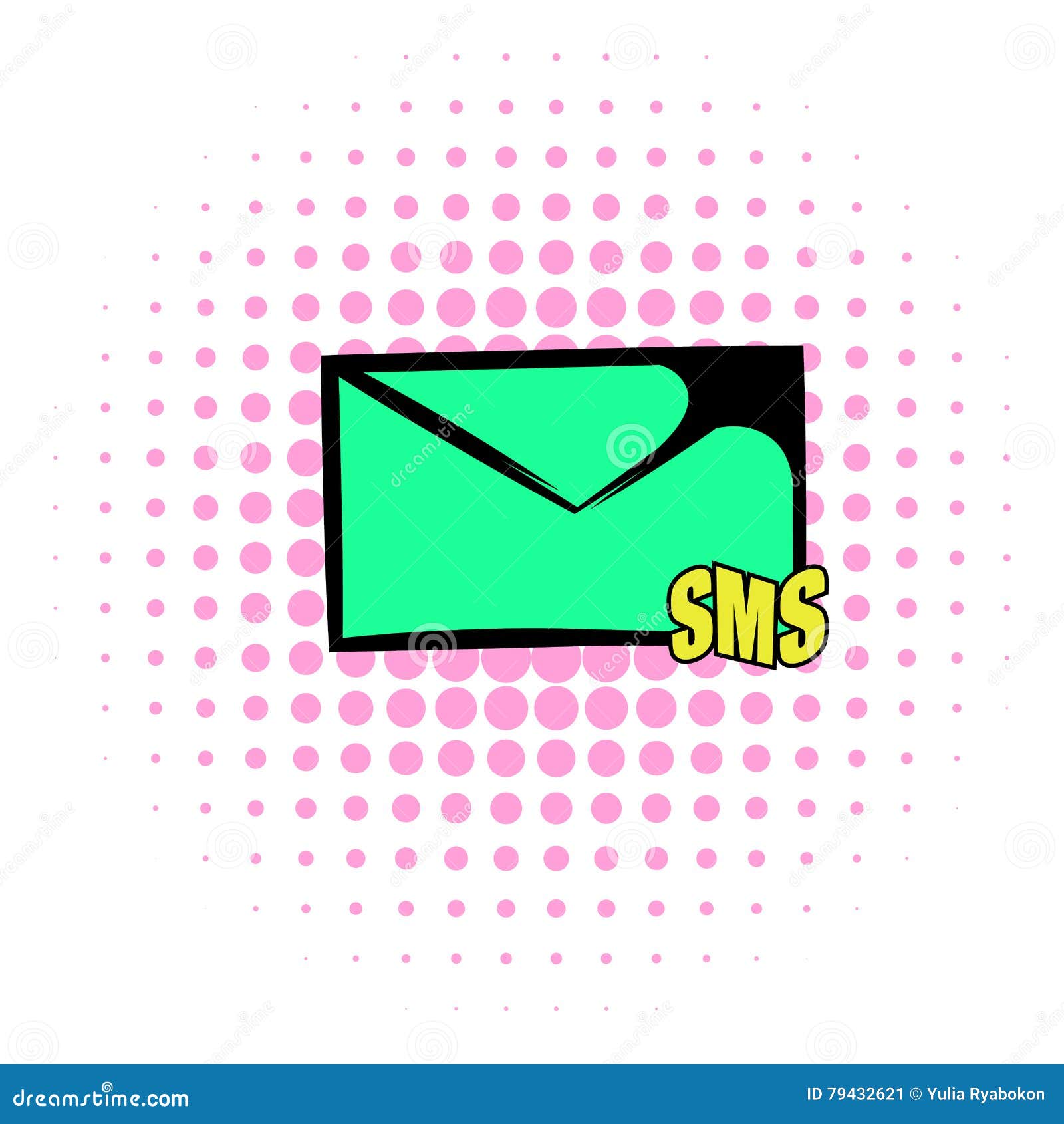 Sms Vector Icon, Comics Style Stock Vector - Illustration of idea ...