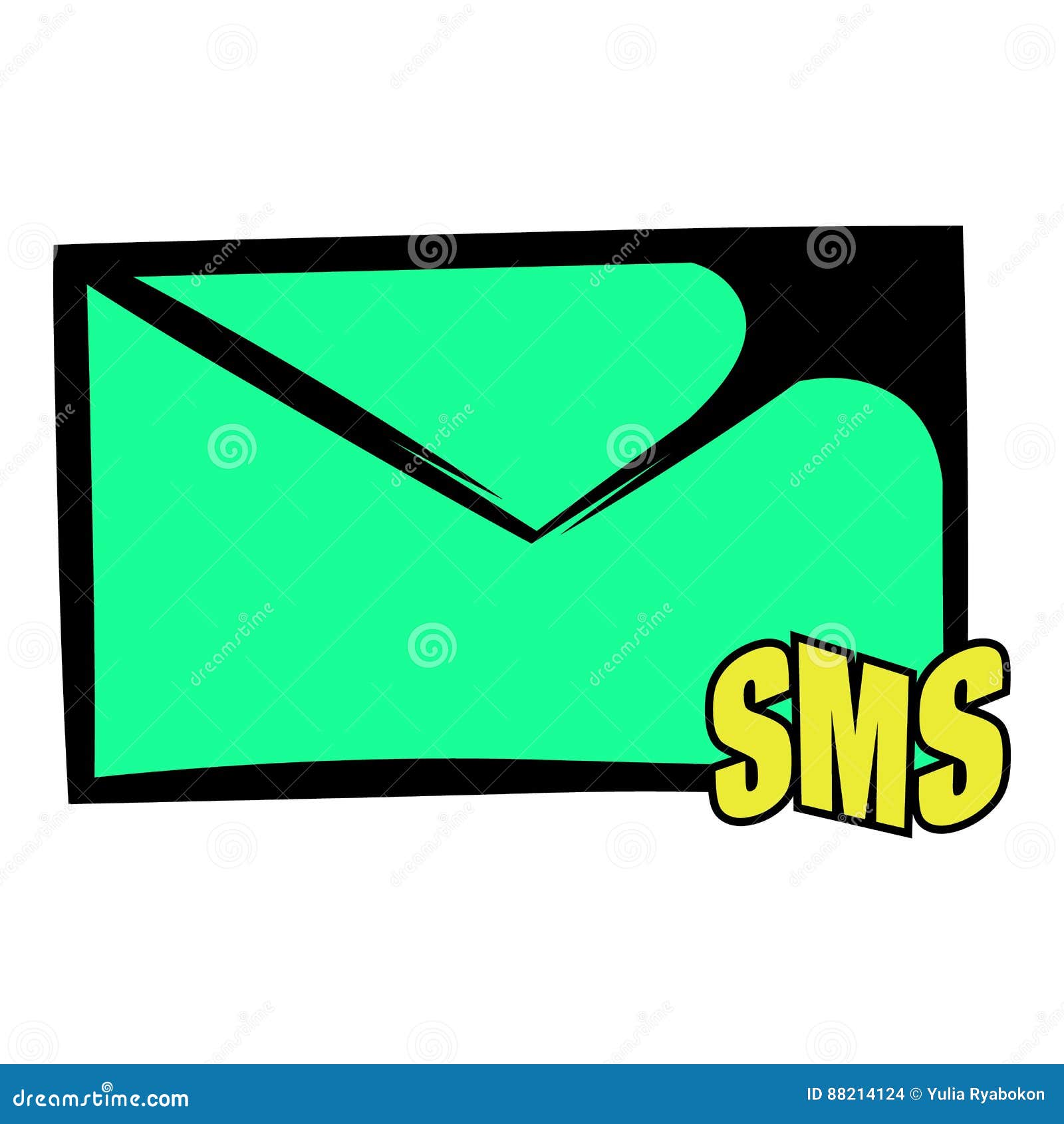 Sms Vector Icon, Icon Cartoon Stock Vector - Illustration of message ...